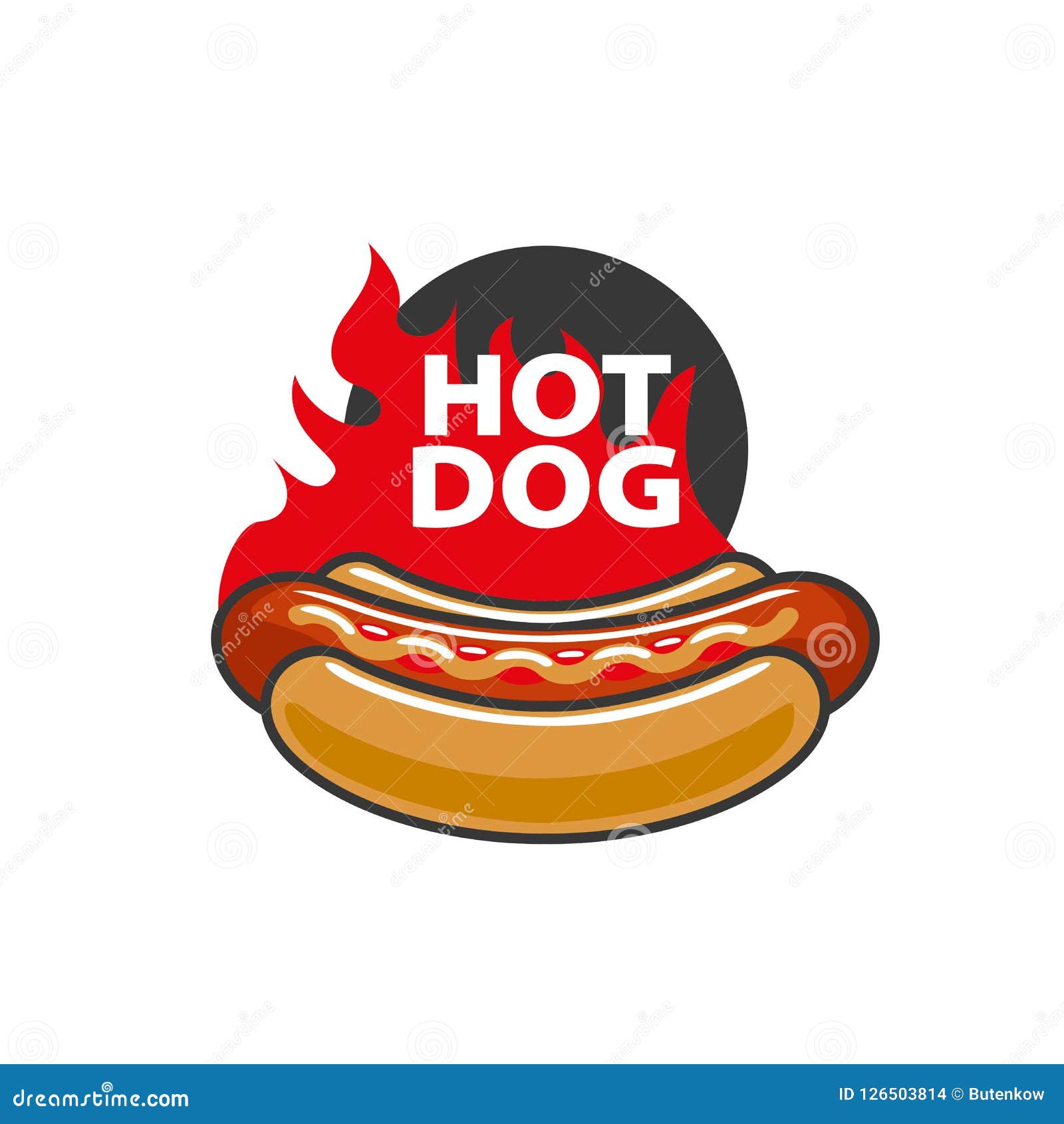 Vector logo hot dog stock vector. Illustration of barbecue - 126503814