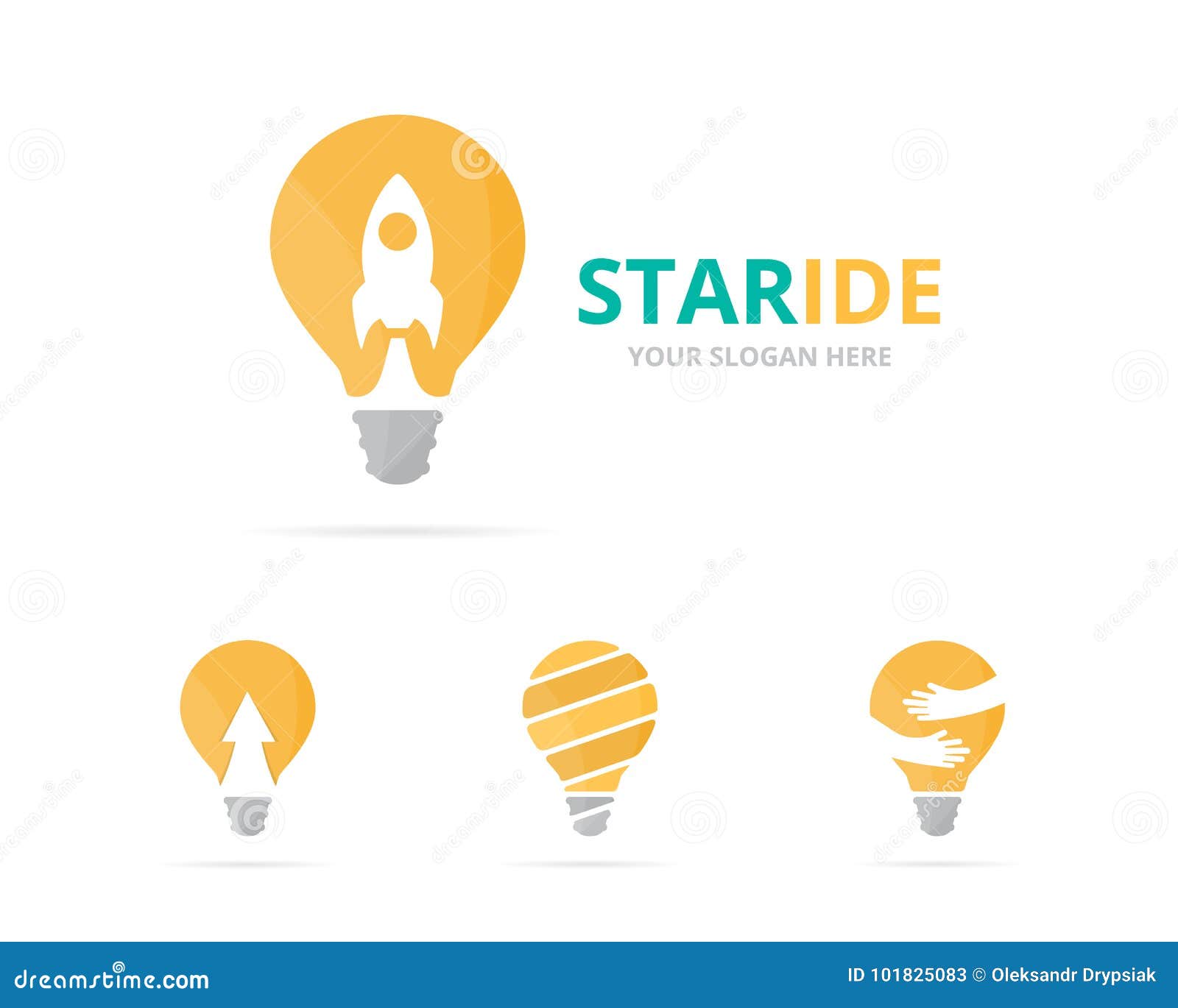 Set of Lamp Logo Combination. Lightbulb and Airplane Symbol or Icon ...