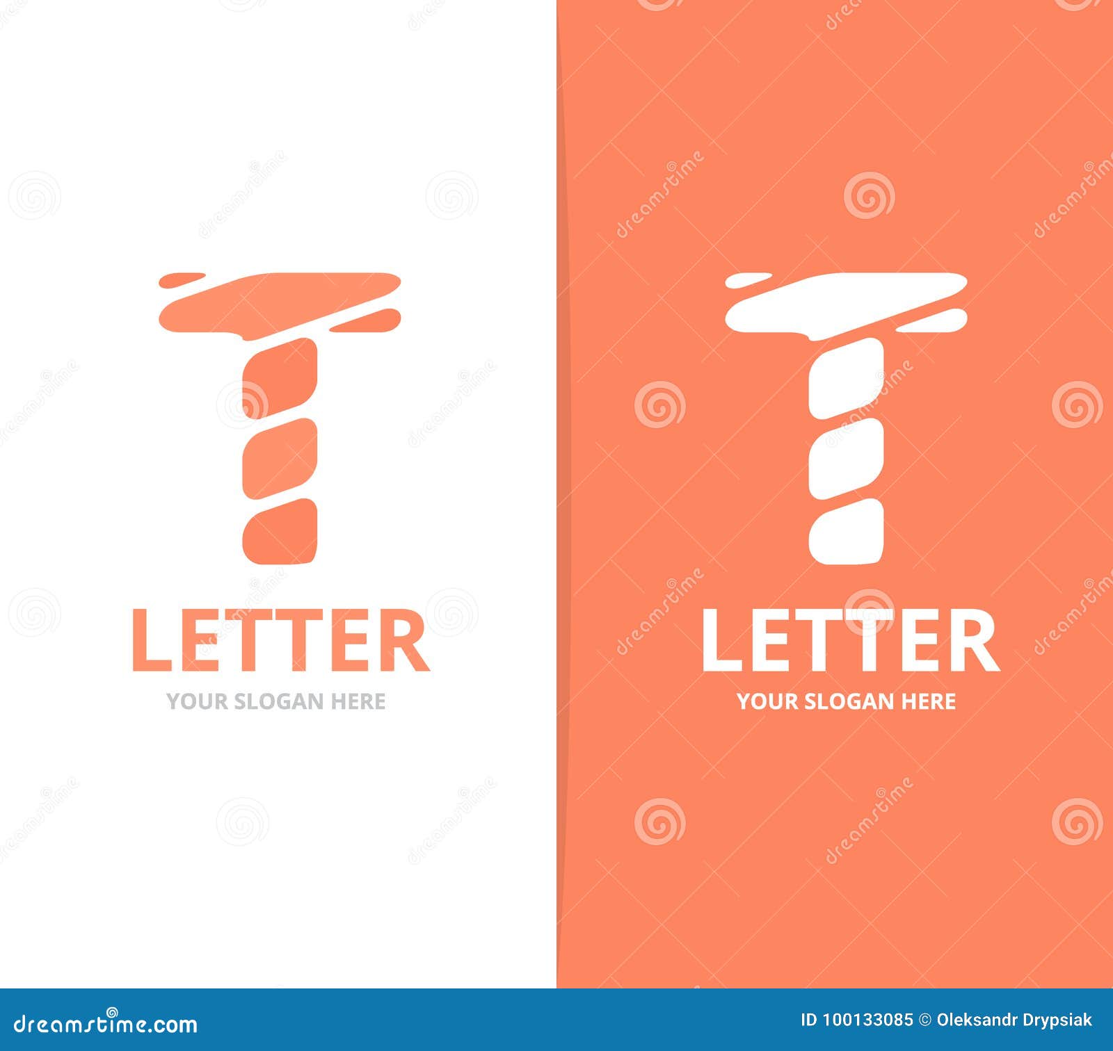 Unique Vector Letter T Logo Design Template. Stock Vector ...