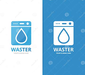 Vector of Laundry and Water Drop Logo Combination. Stock Vector ...
