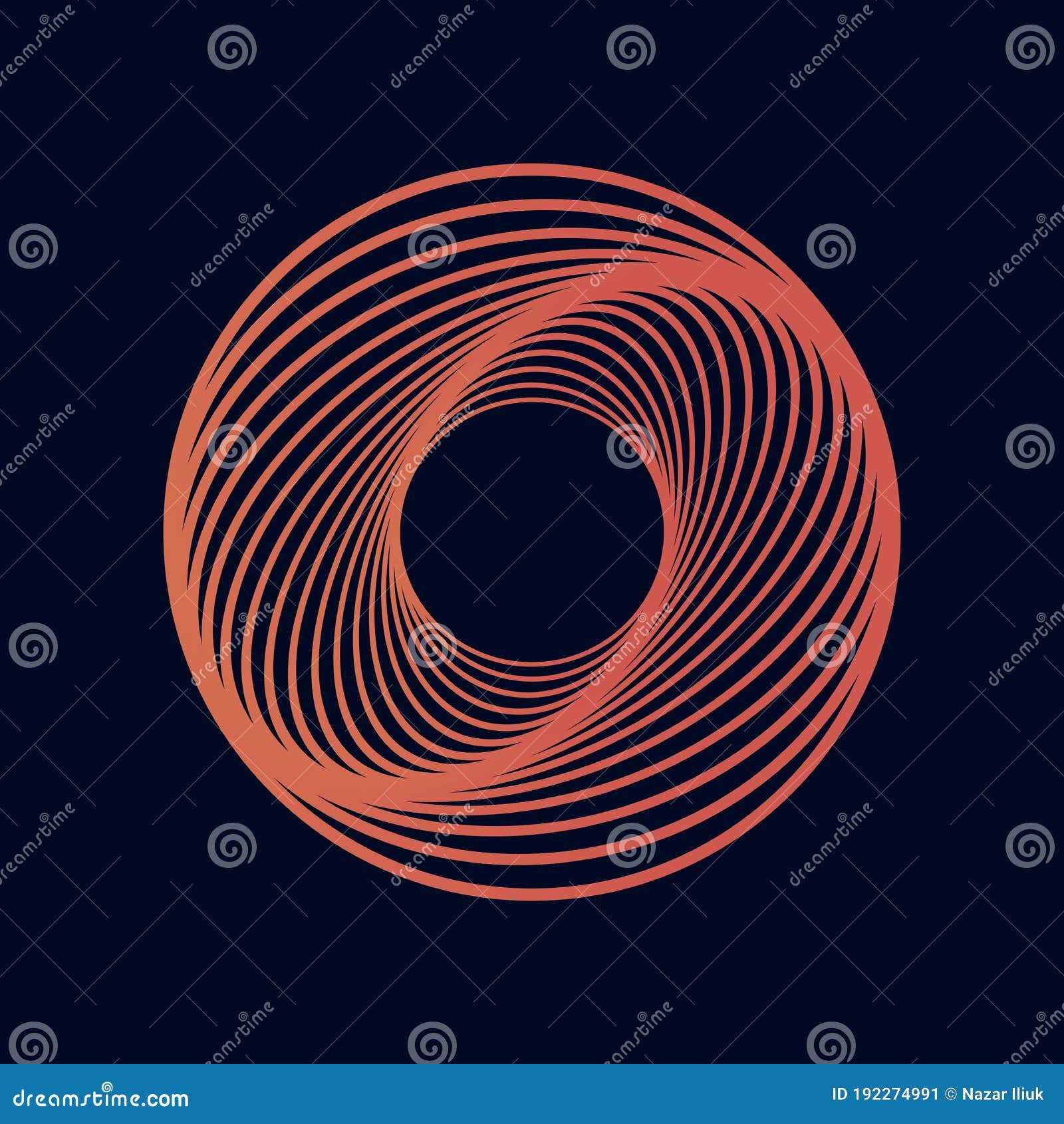 Vector Logo. Illusion of a Geometric Shape. Ellipse Perspective. Vector ...