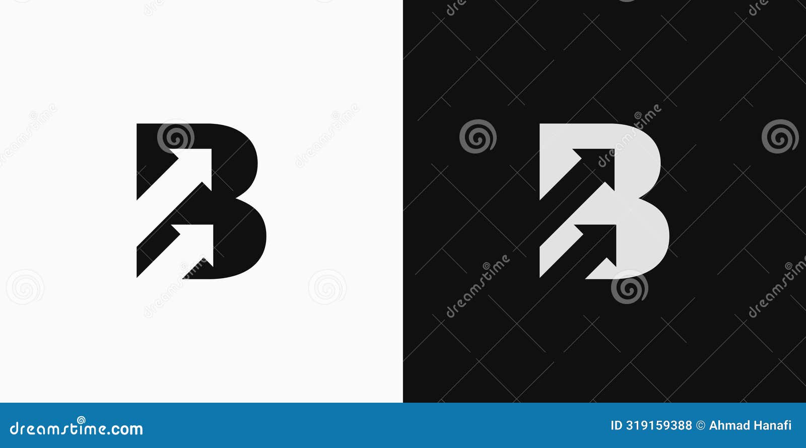Abstract Letter B with Growth Arrow Stock Vector - Illustration of ...