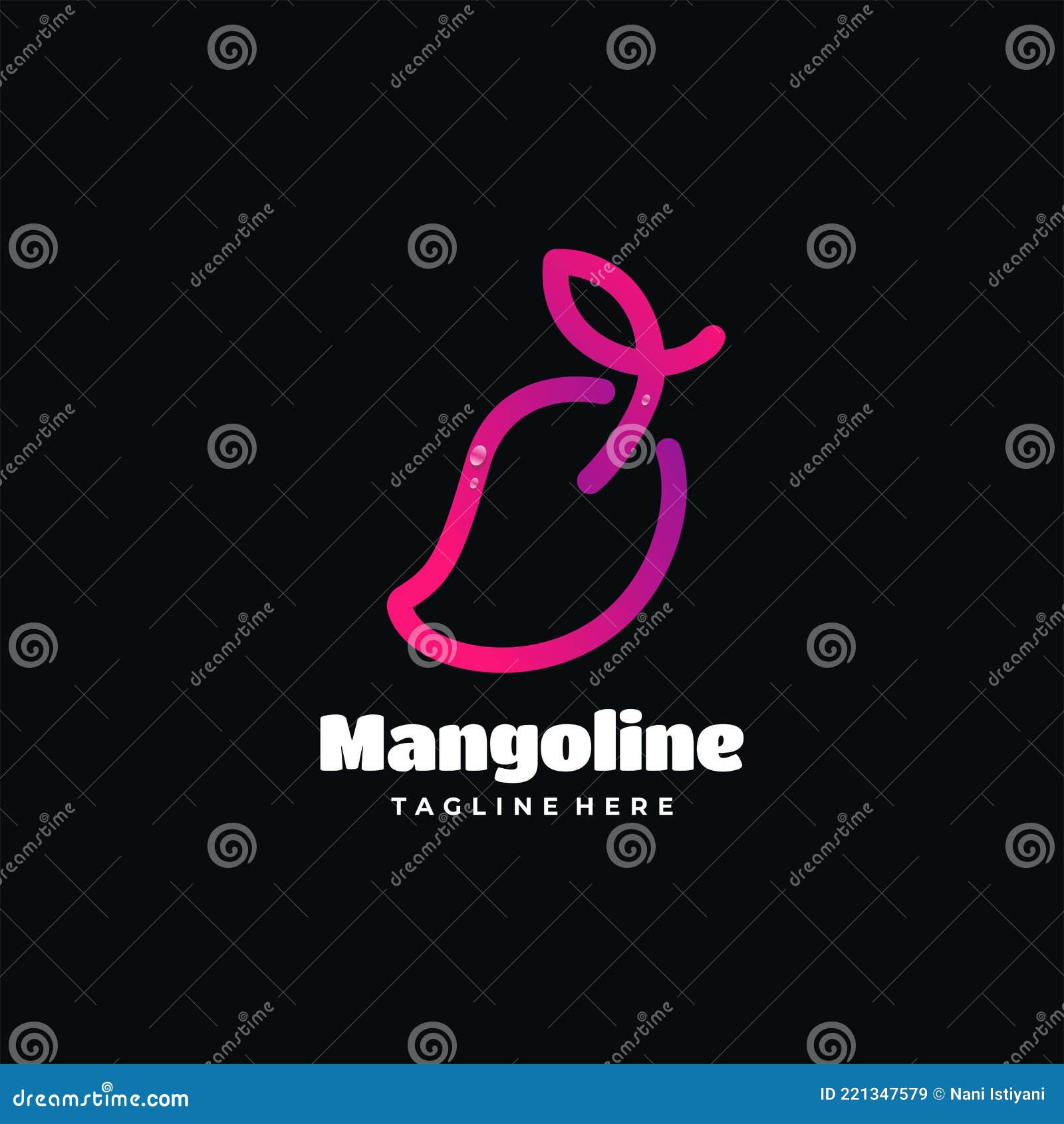 Mango Gradient Line Art stock vector. Illustration of technology ...