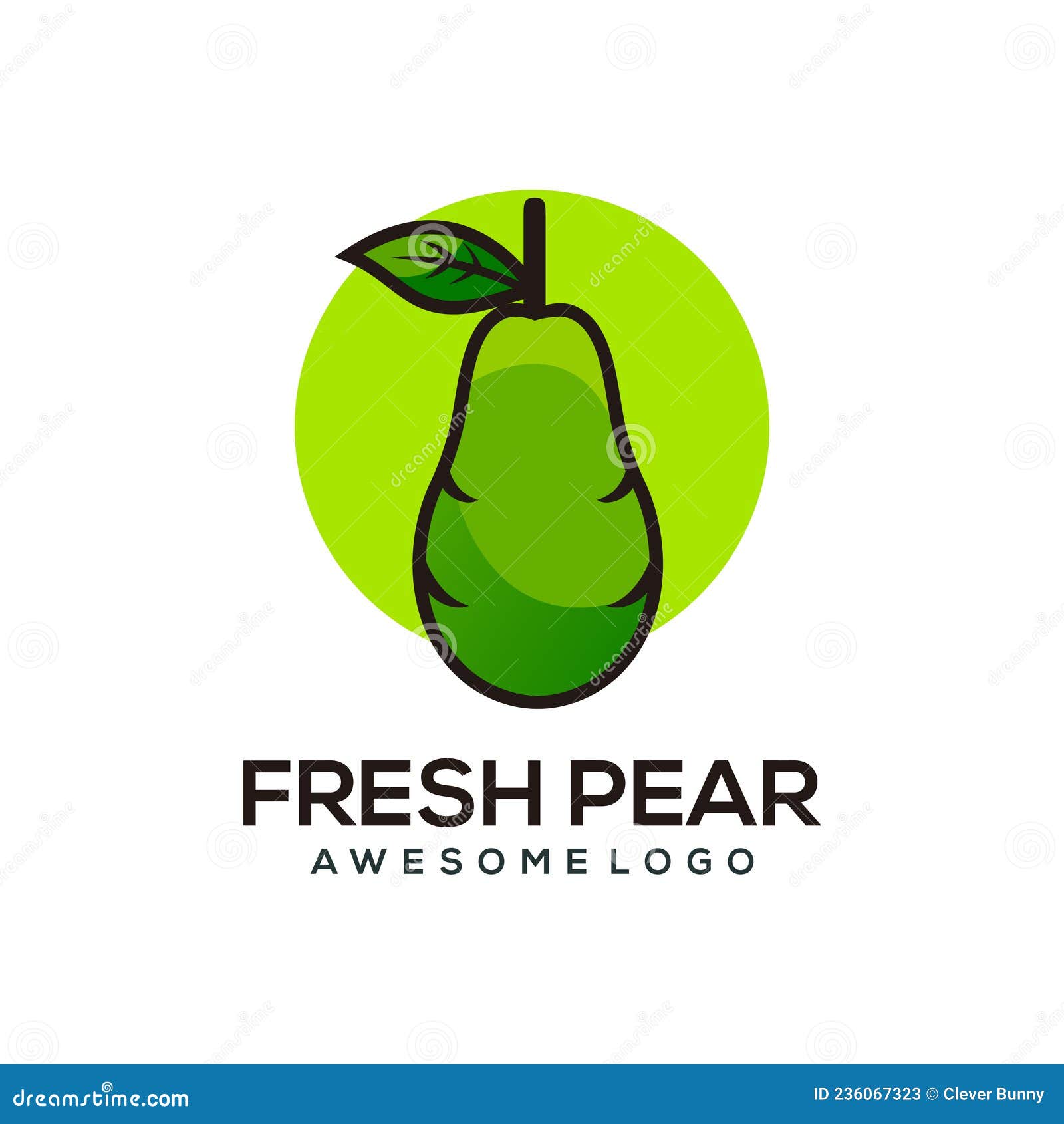 Vector Logo Illustration Pear Simple Mascot Style Stock Vector ...
