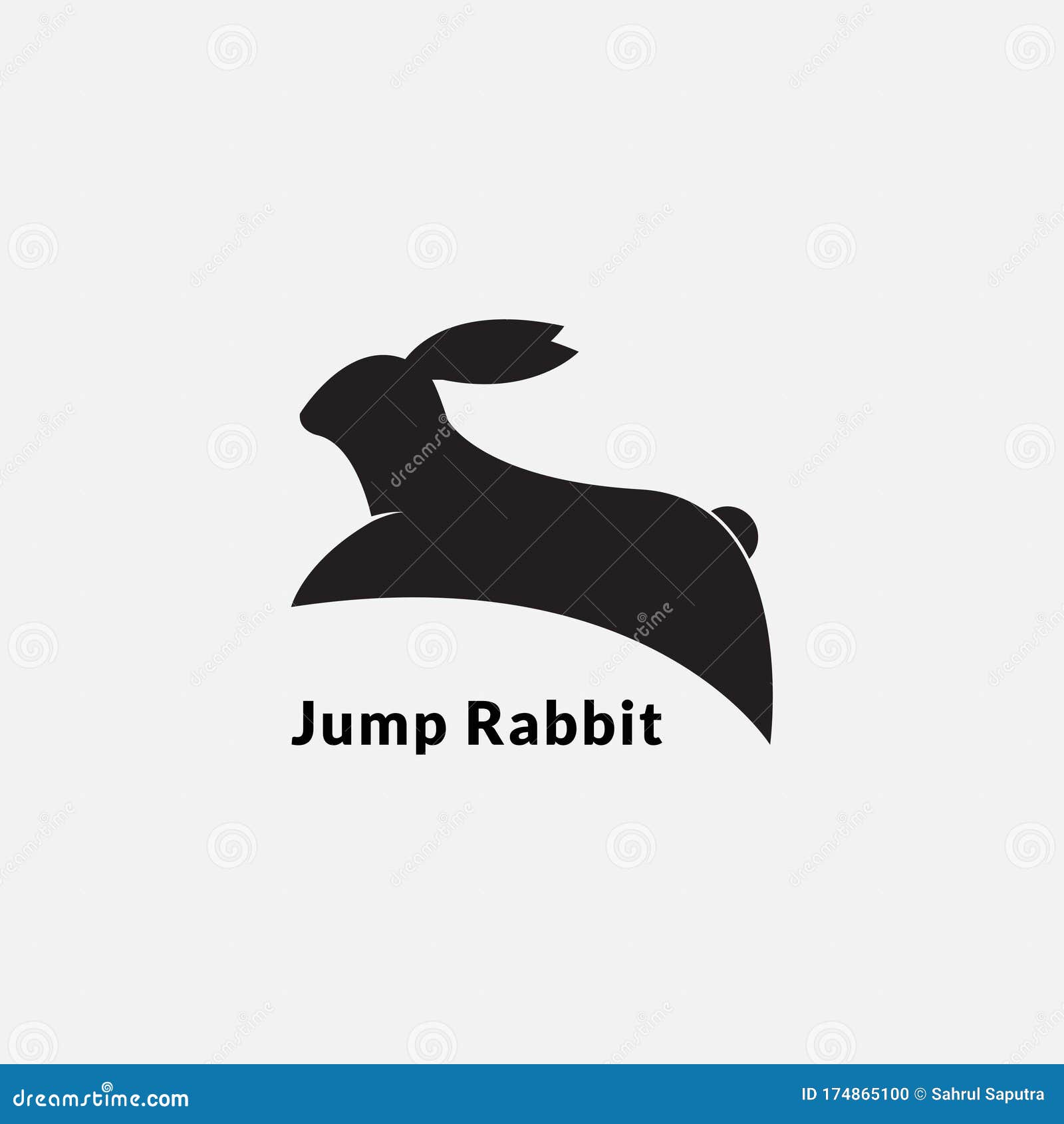Vector Logo Illustration Rabbit Jump Silhouette Style Stock Vector ...
