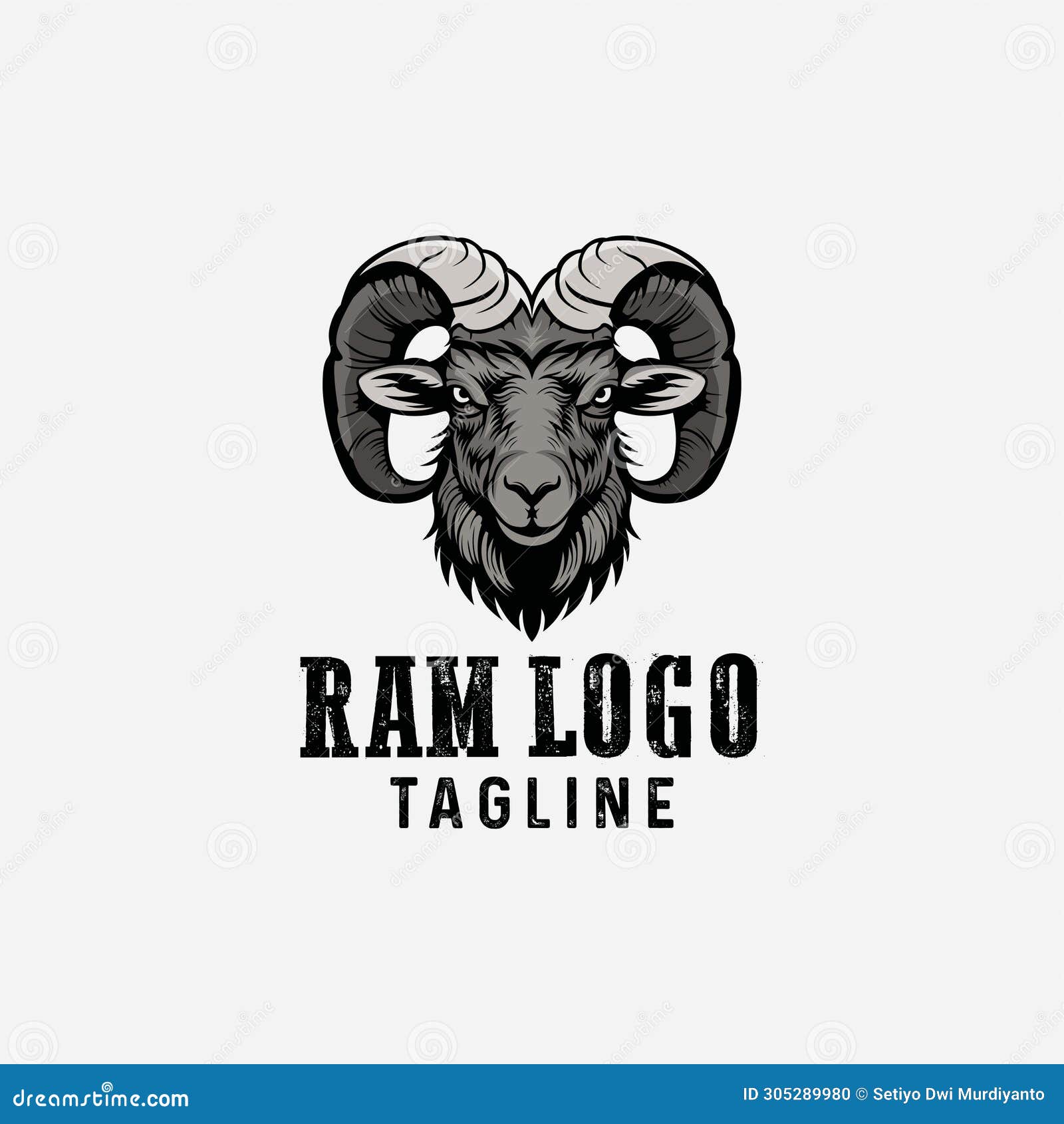 Vector Logo Illustration of Ram Stock Illustration - Illustration of ...