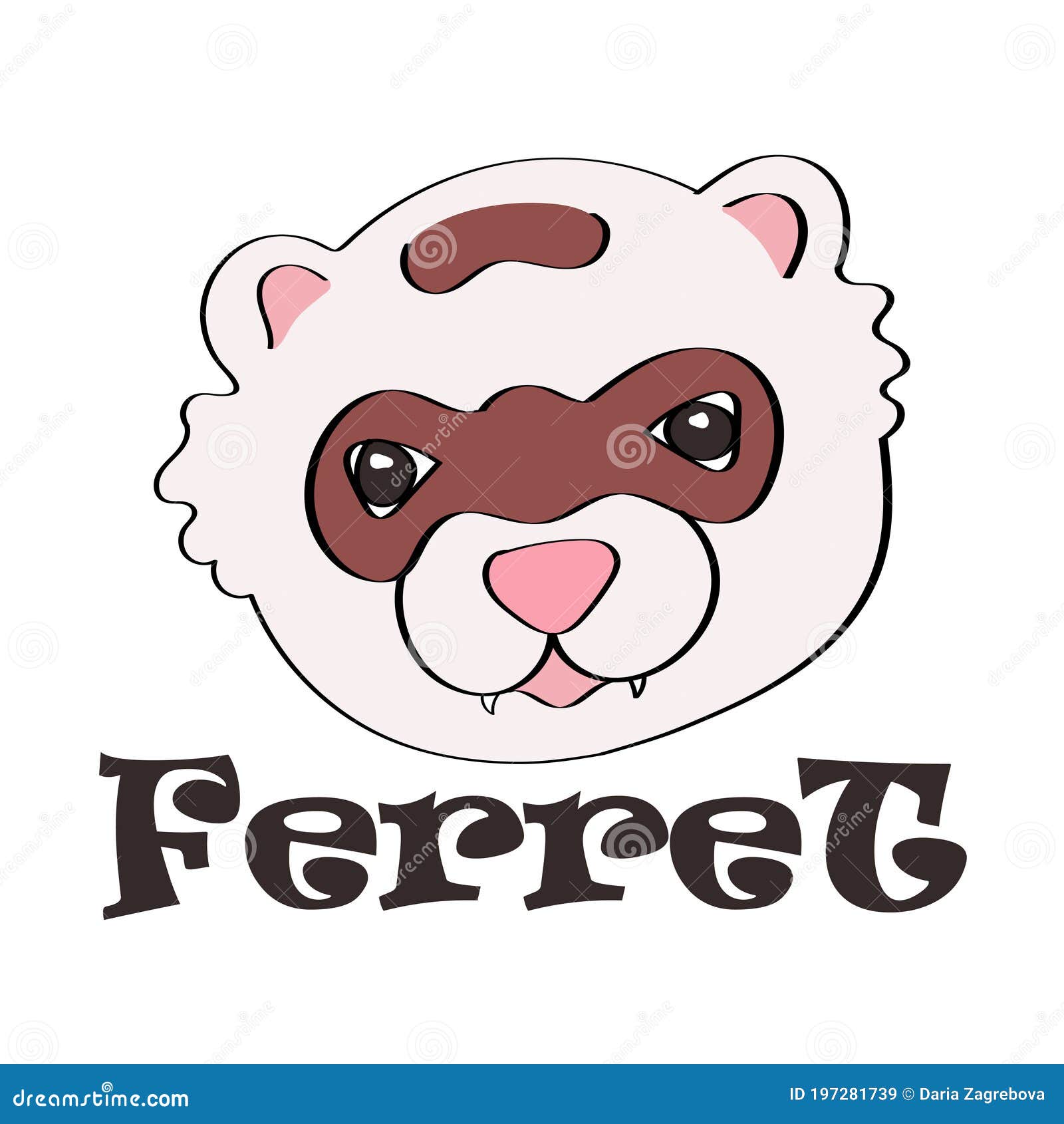 Vector Logo with the Image of a Ferret and an Inscription on a White ...