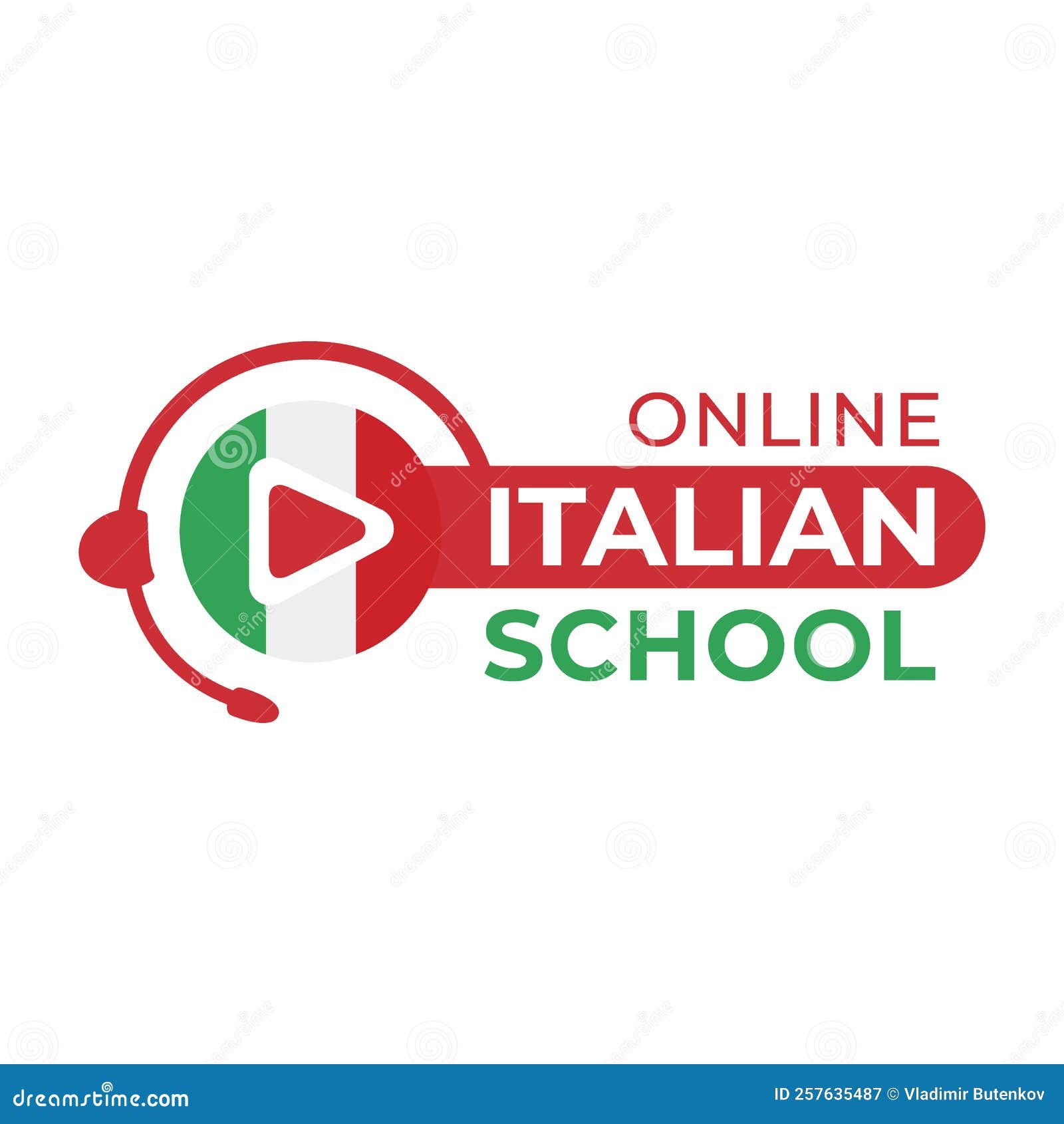 Vector Logo of the Italian Language School Stock Vector - Illustration ...
