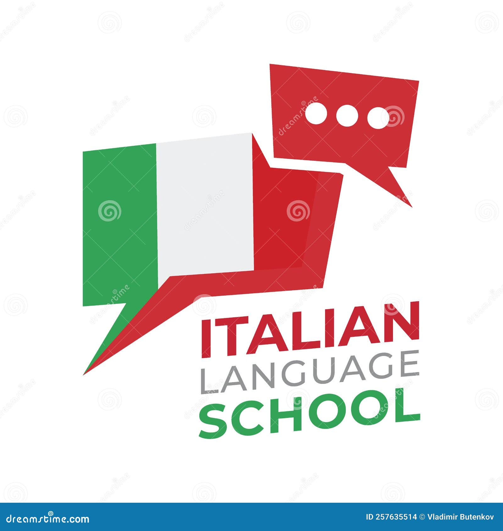 Vector Logo of the Italian Language School Stock Vector - Illustration ...