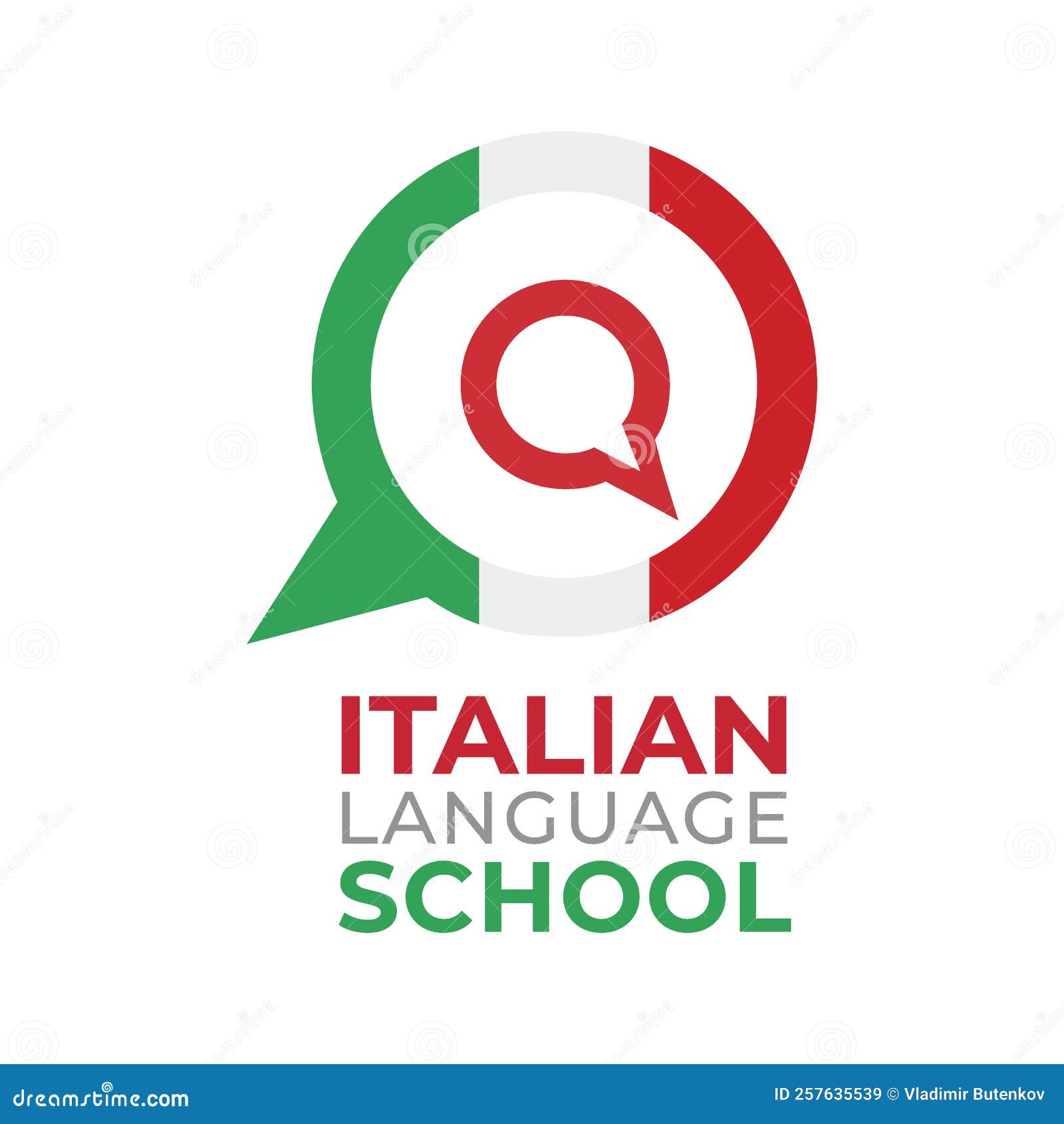 Vector Logo of the Italian Language School Stock Vector - Illustration ...