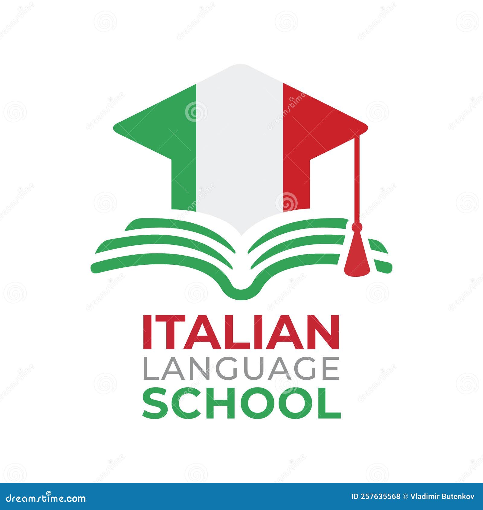 Vector Logo of the Italian Language School Stock Vector - Illustration ...