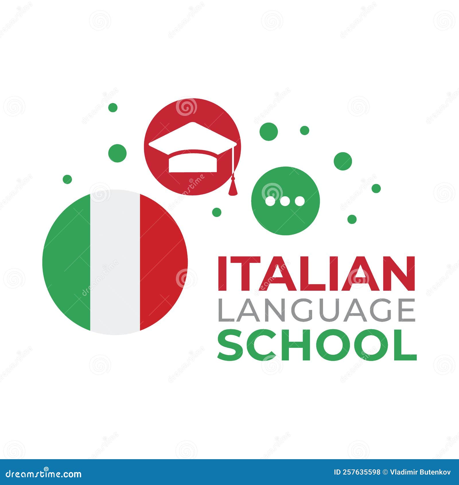 Vector Logo of the Italian Language School Stock Vector - Illustration ...