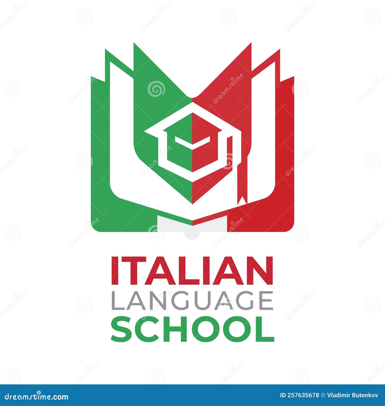 Vector Logo of the Italian Language School Stock Vector - Illustration ...