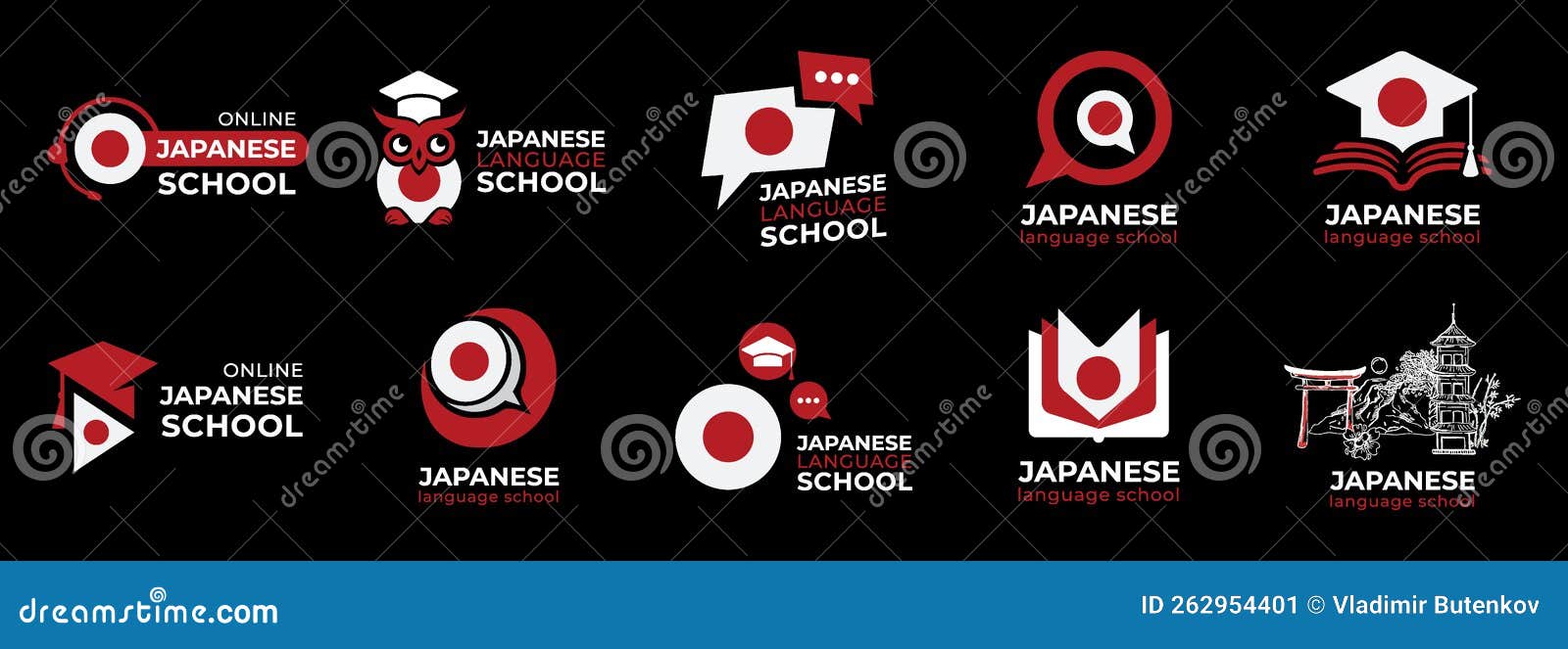 Vector Logo of the Japanese Language School Stock Vector - Illustration ...