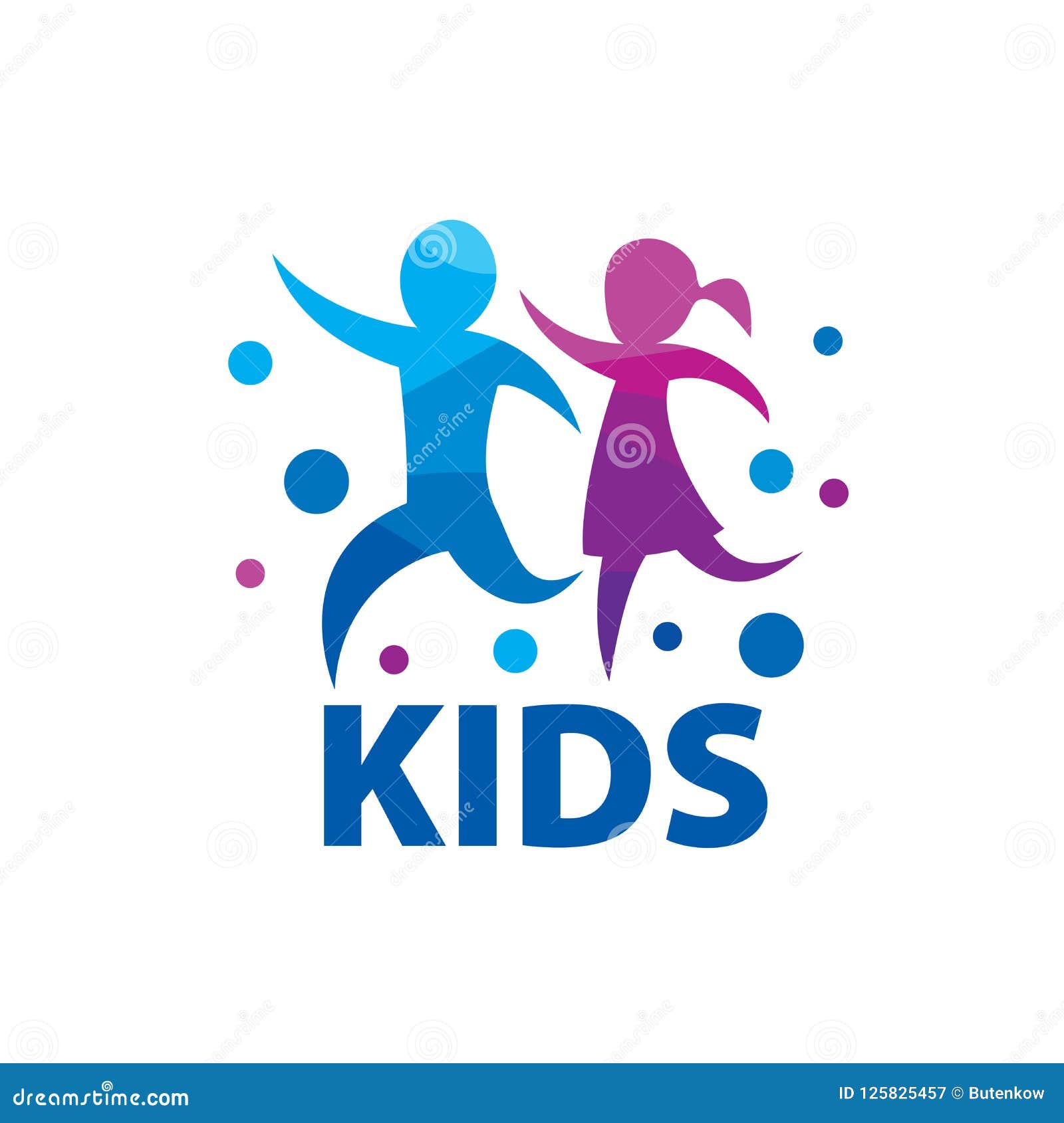 Vector logo kids stock vector. Illustration of icon - 125825457