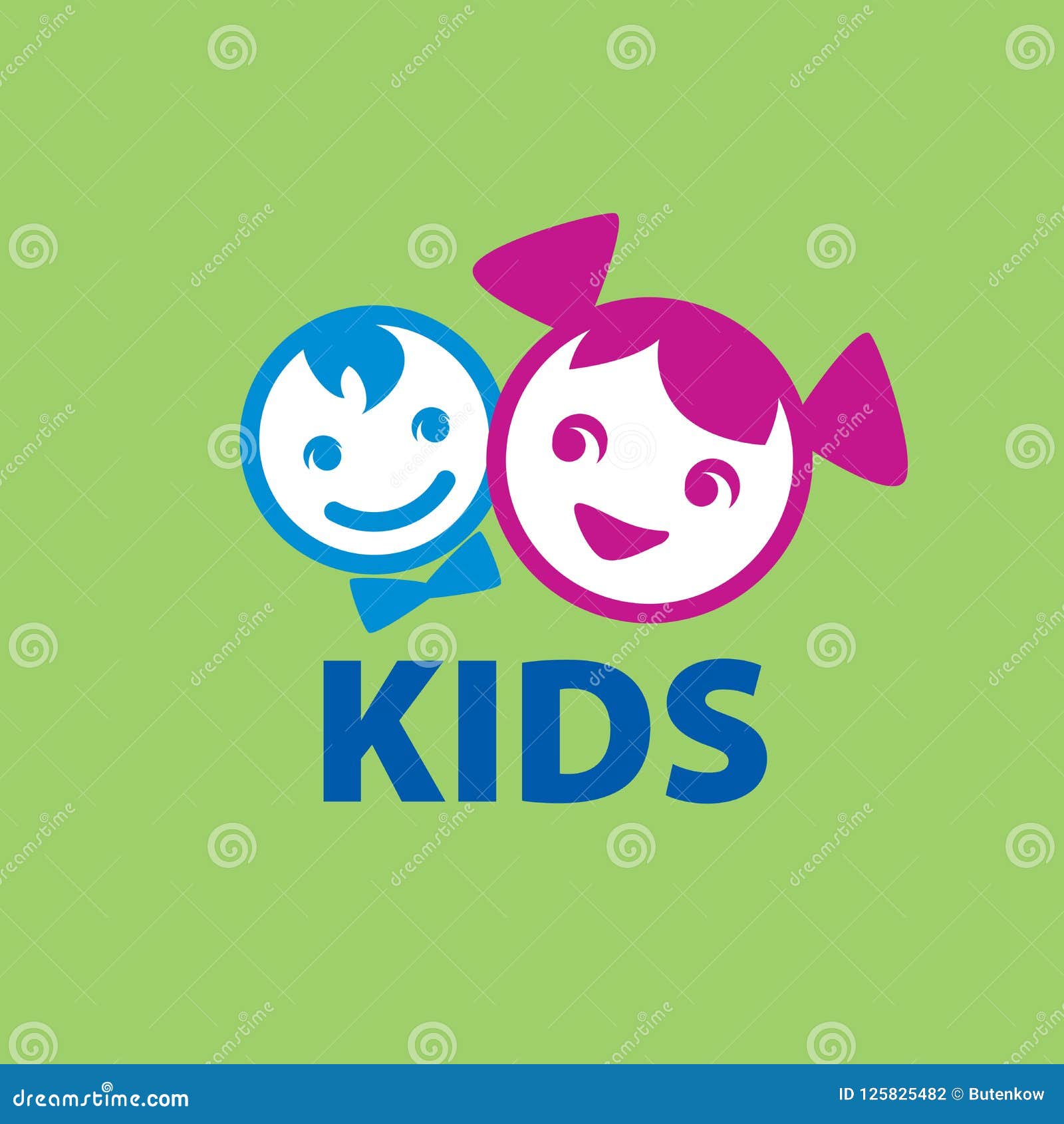 Vector logo kids stock vector. Illustration of children - 125825482
