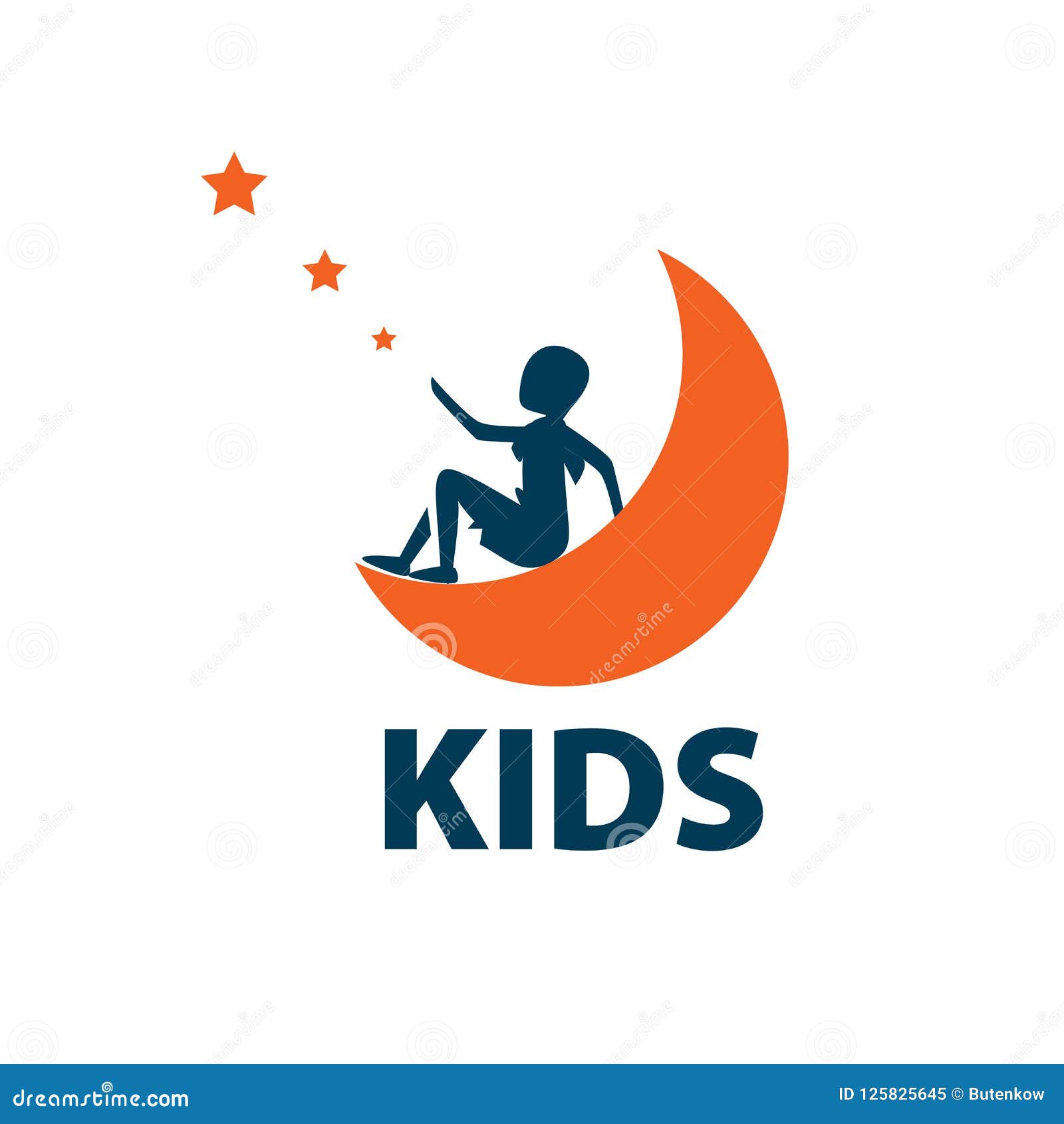 Vector logo kids stock vector. Illustration of kindergarten - 125825645