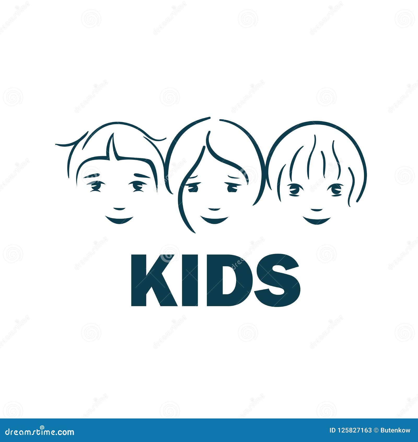 Vector logo kids stock vector. Illustration of childhood - 125827163