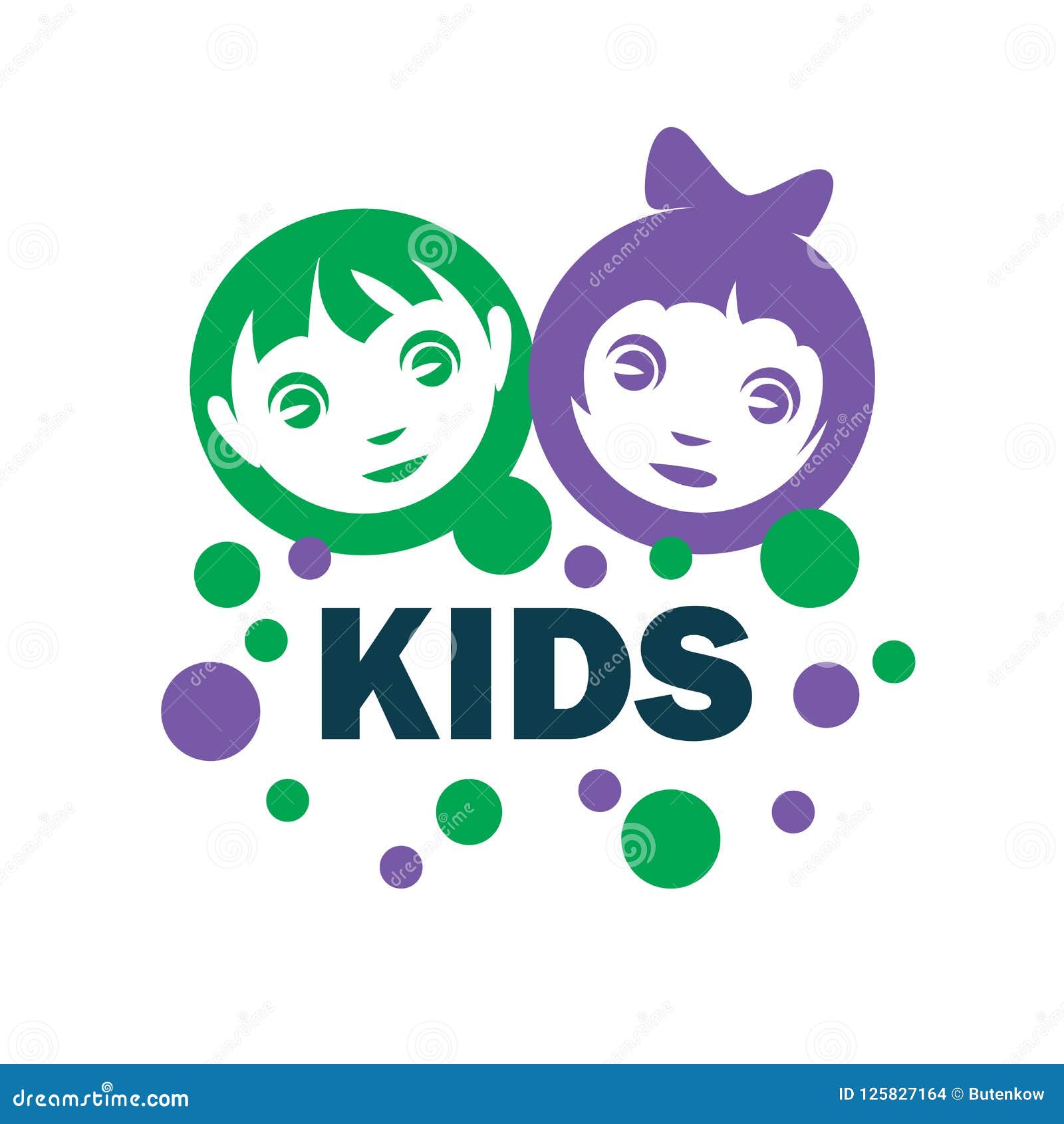 Vector logo kids stock vector. Illustration of family - 125827164