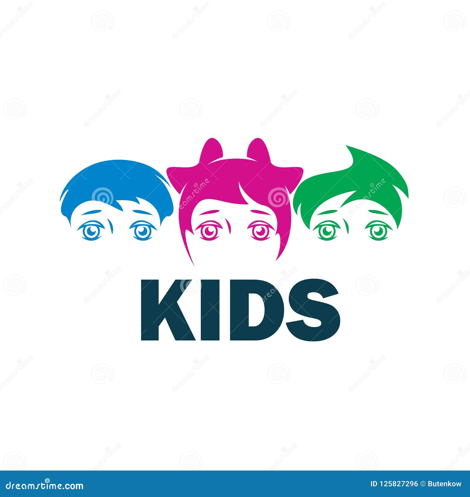 Vector logo kids stock vector. Illustration of family - 125827296