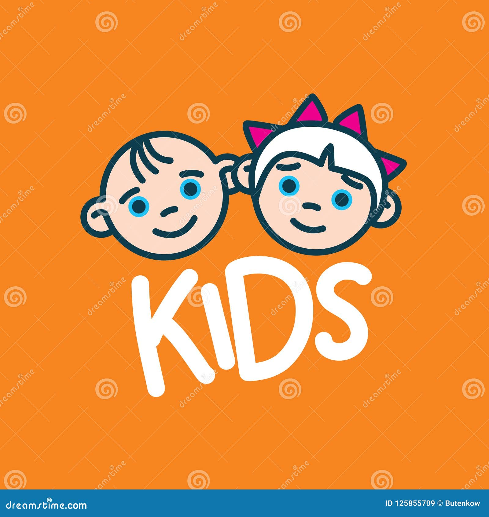 Vector logo kids stock vector. Illustration of icon - 125855709