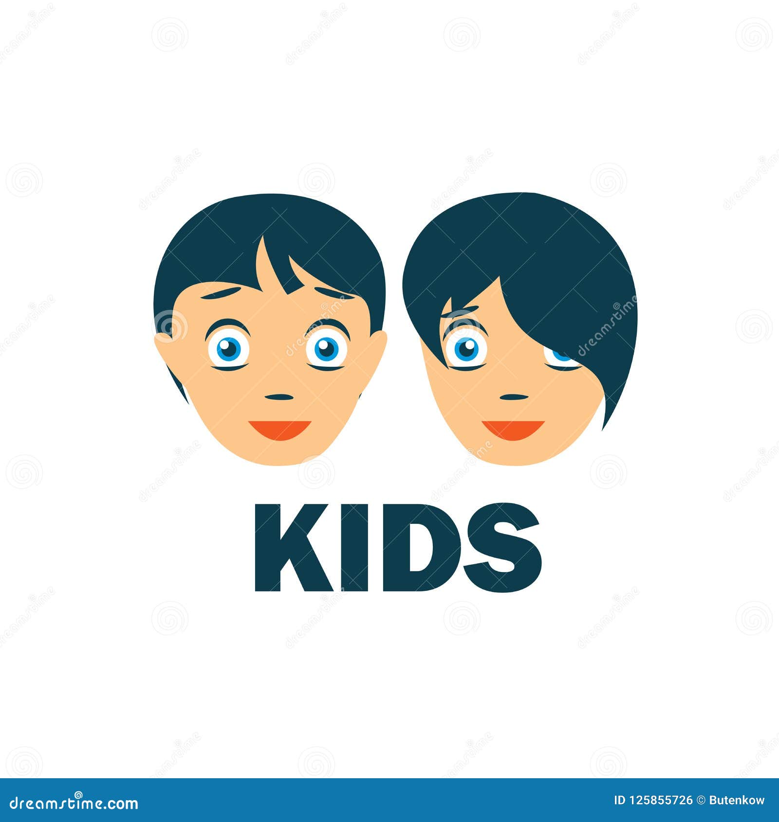 Vector logo kids stock vector. Illustration of family - 125855726