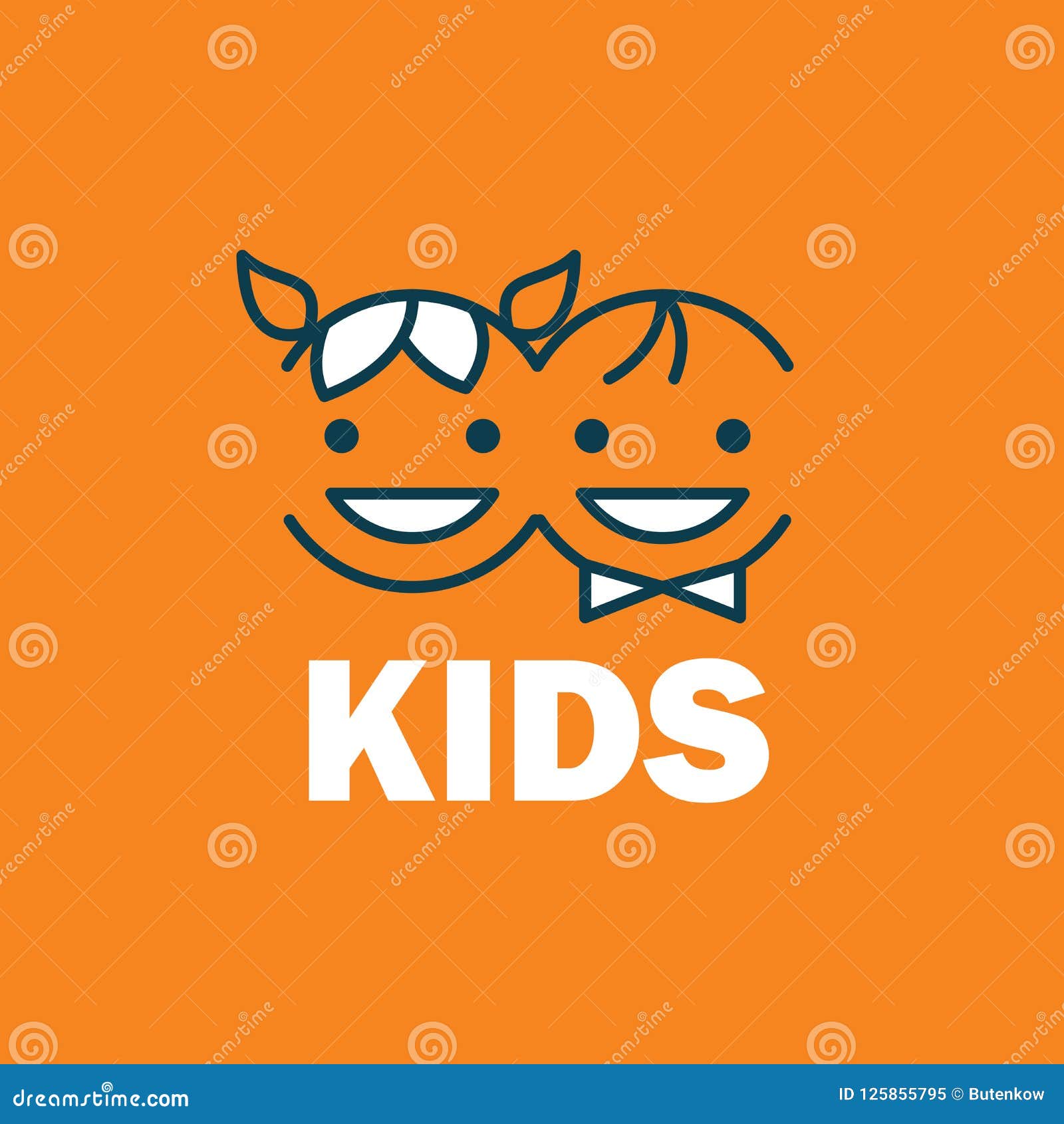 Vector logo kids stock vector. Illustration of graphic - 125855795