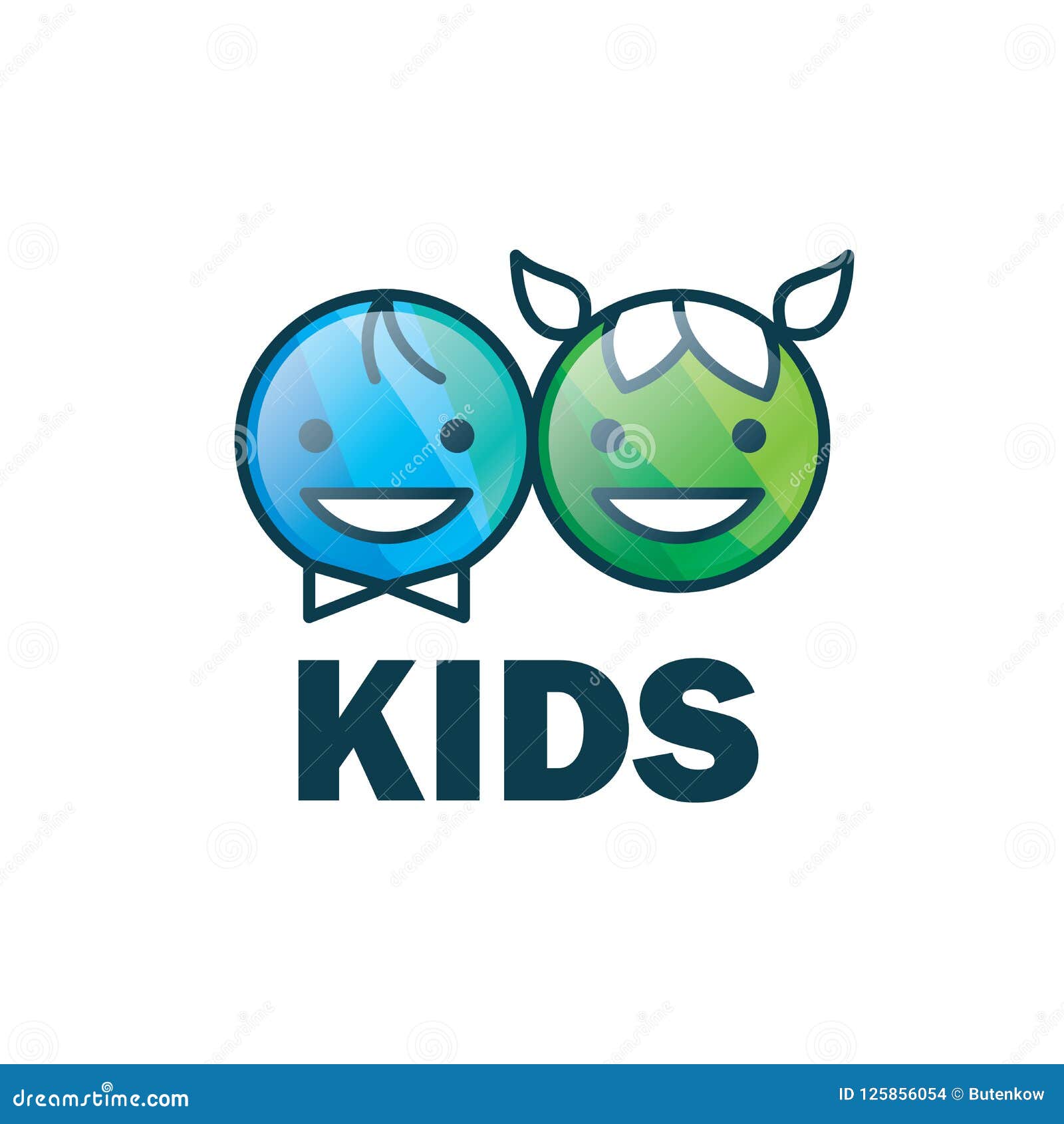 Vector logo kids stock vector. Illustration of cheerful - 125856054