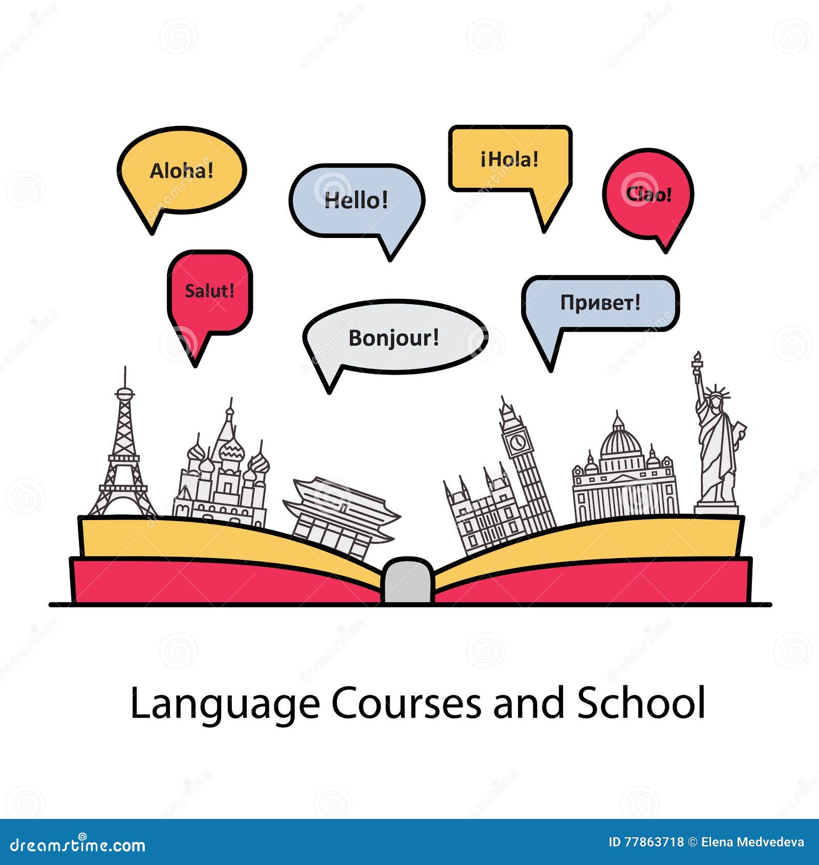 Vector Logo for the Language Courses and Schools. Stock Vector ...
