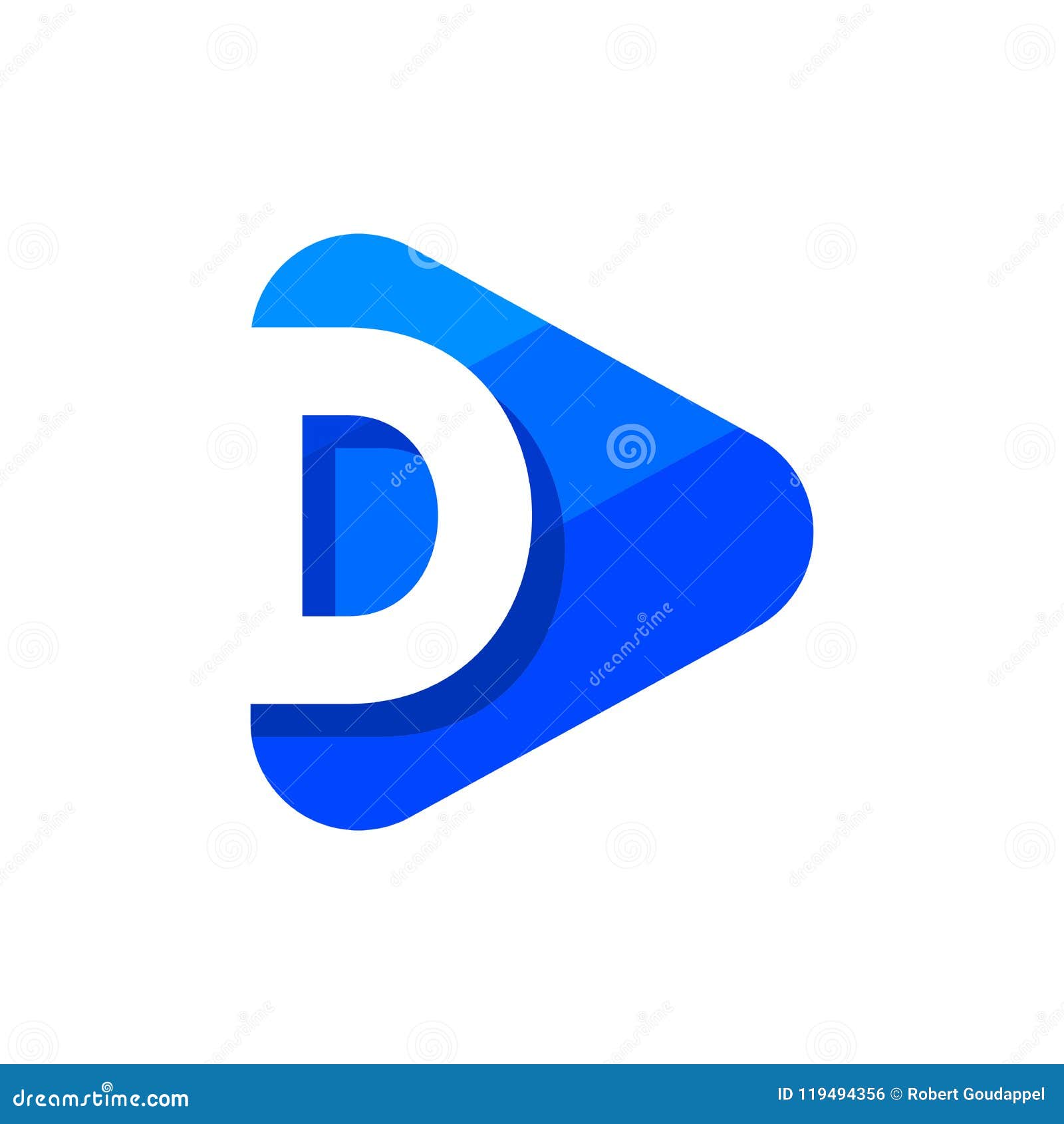 Vector Logo Letter D Triangle Stock Vector - Illustration of abstract ...