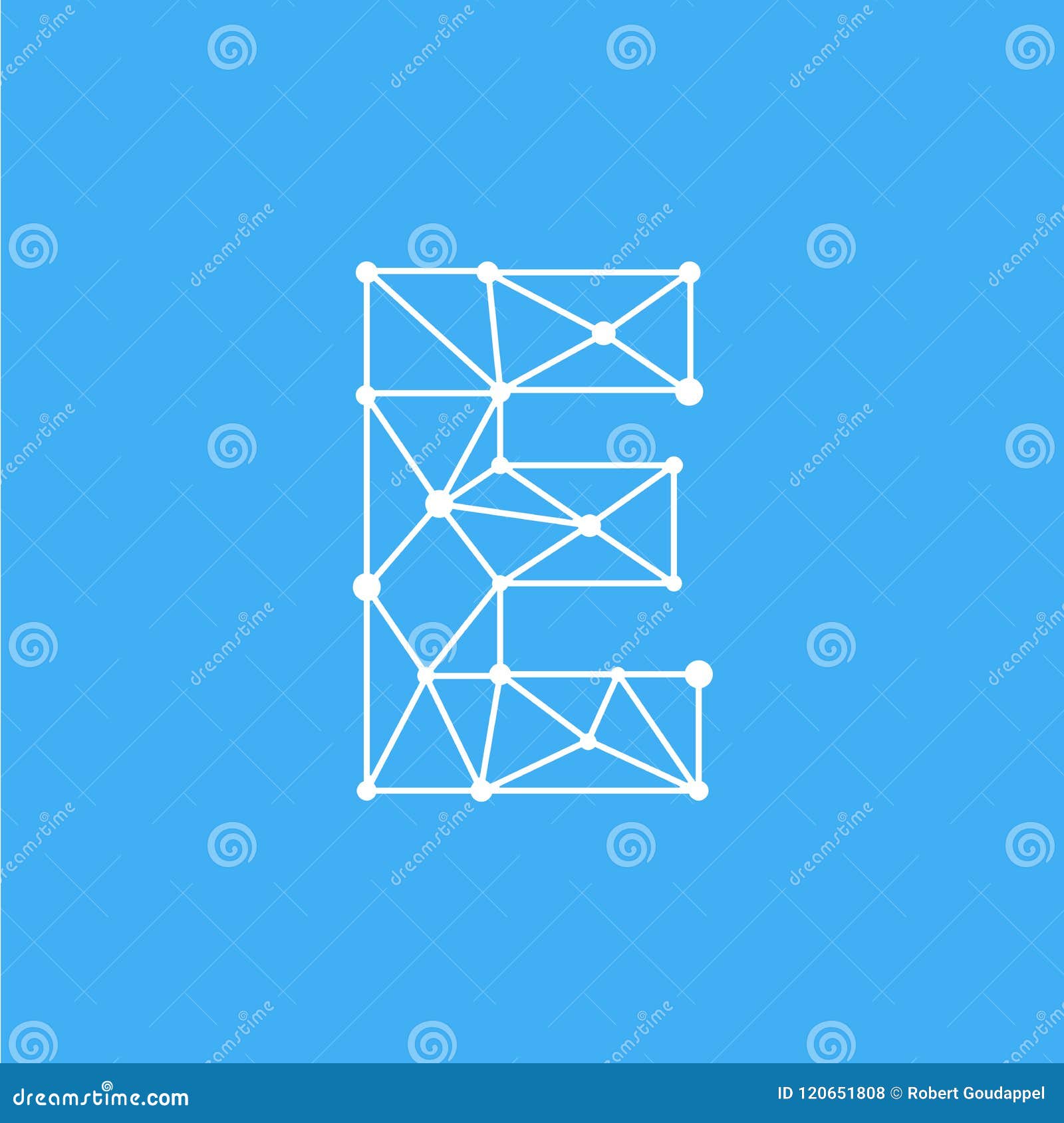 Vector Logo Letter E Dots Lines Stock Vector - Illustration of icon ...