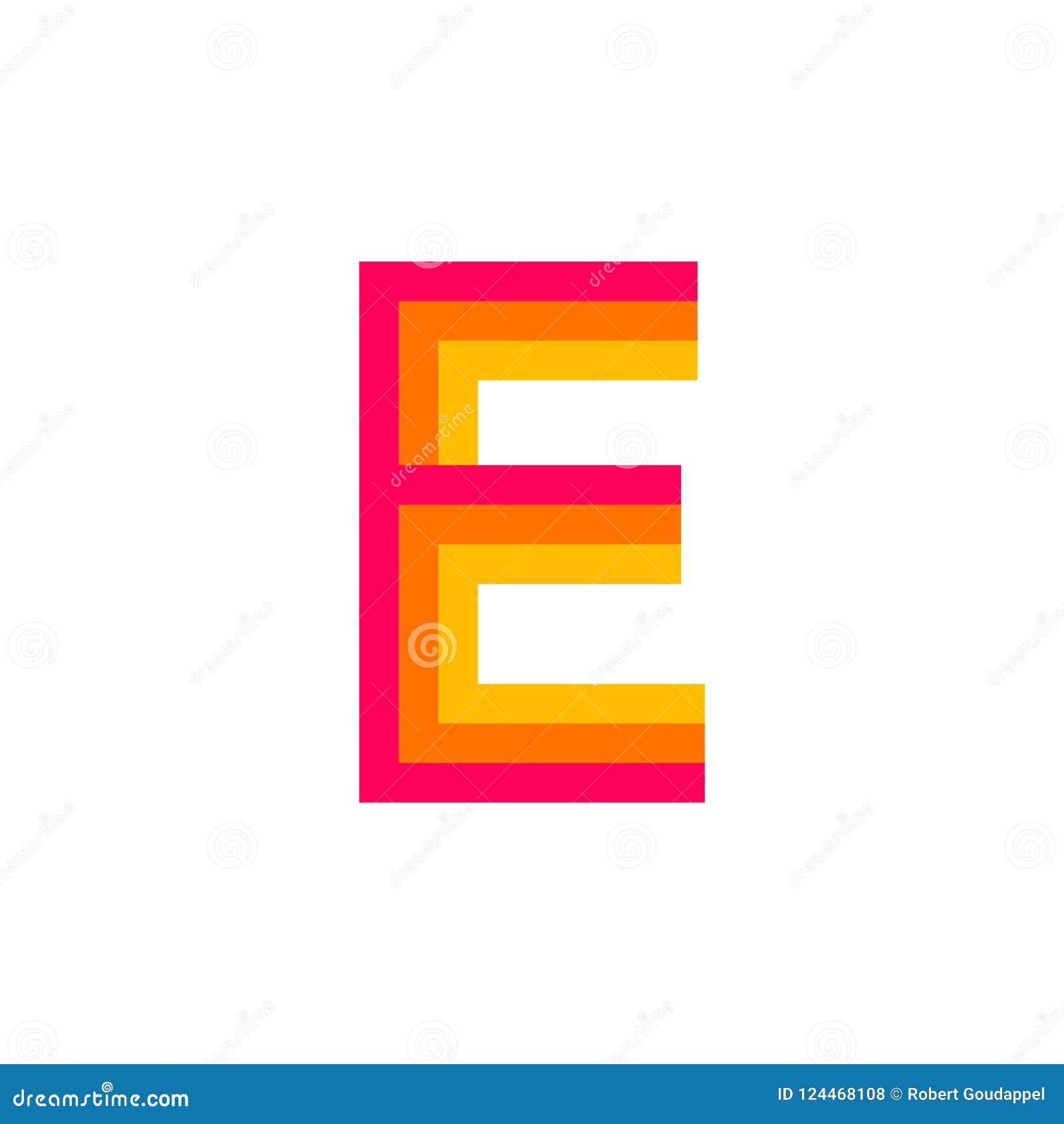 Vector Logo Letter E Red Glowing Stock Vector - Illustration of ...