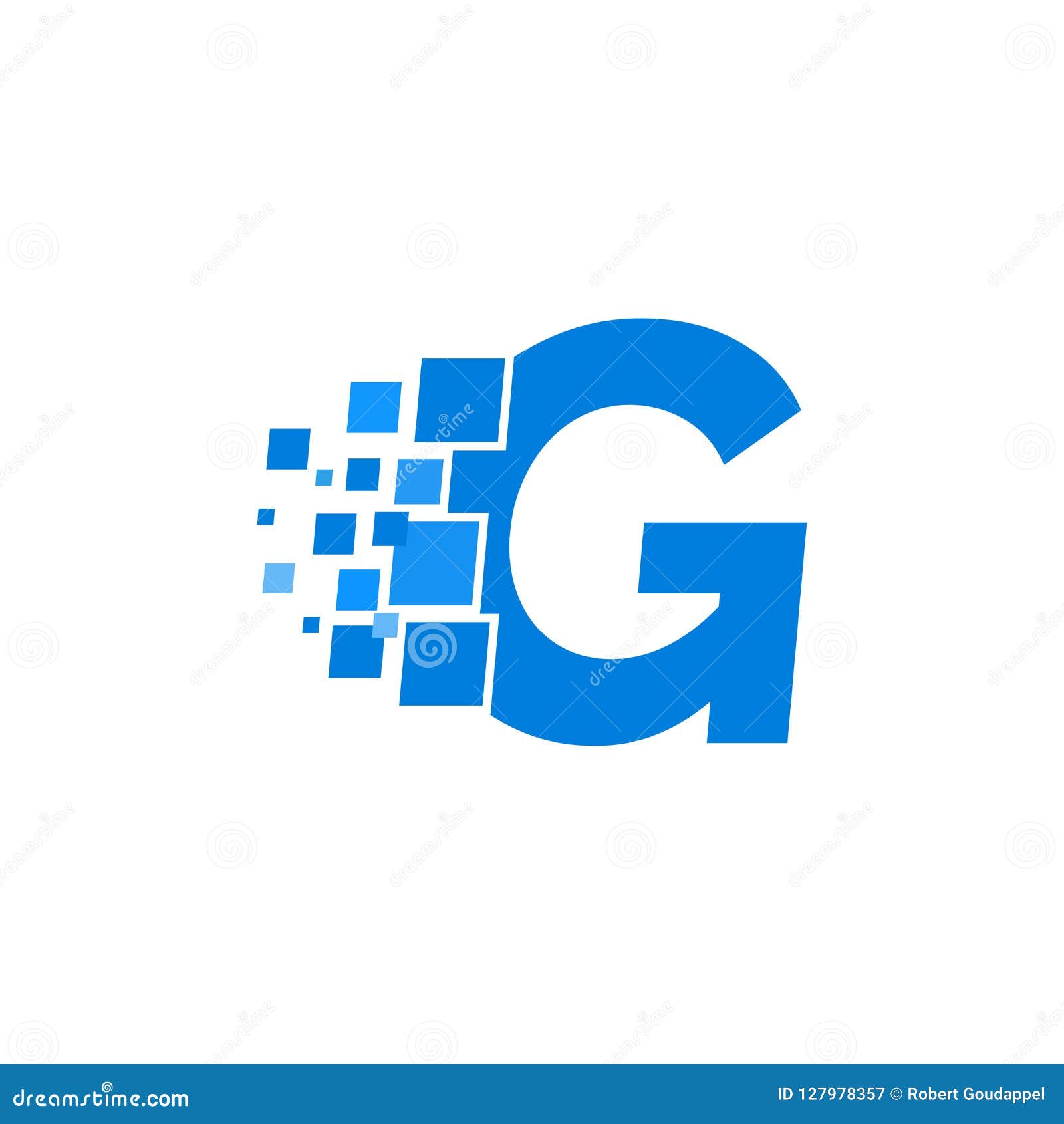 Vector Logo Letter G Blue Blocks Cubes Stock Vector - Illustration of ...