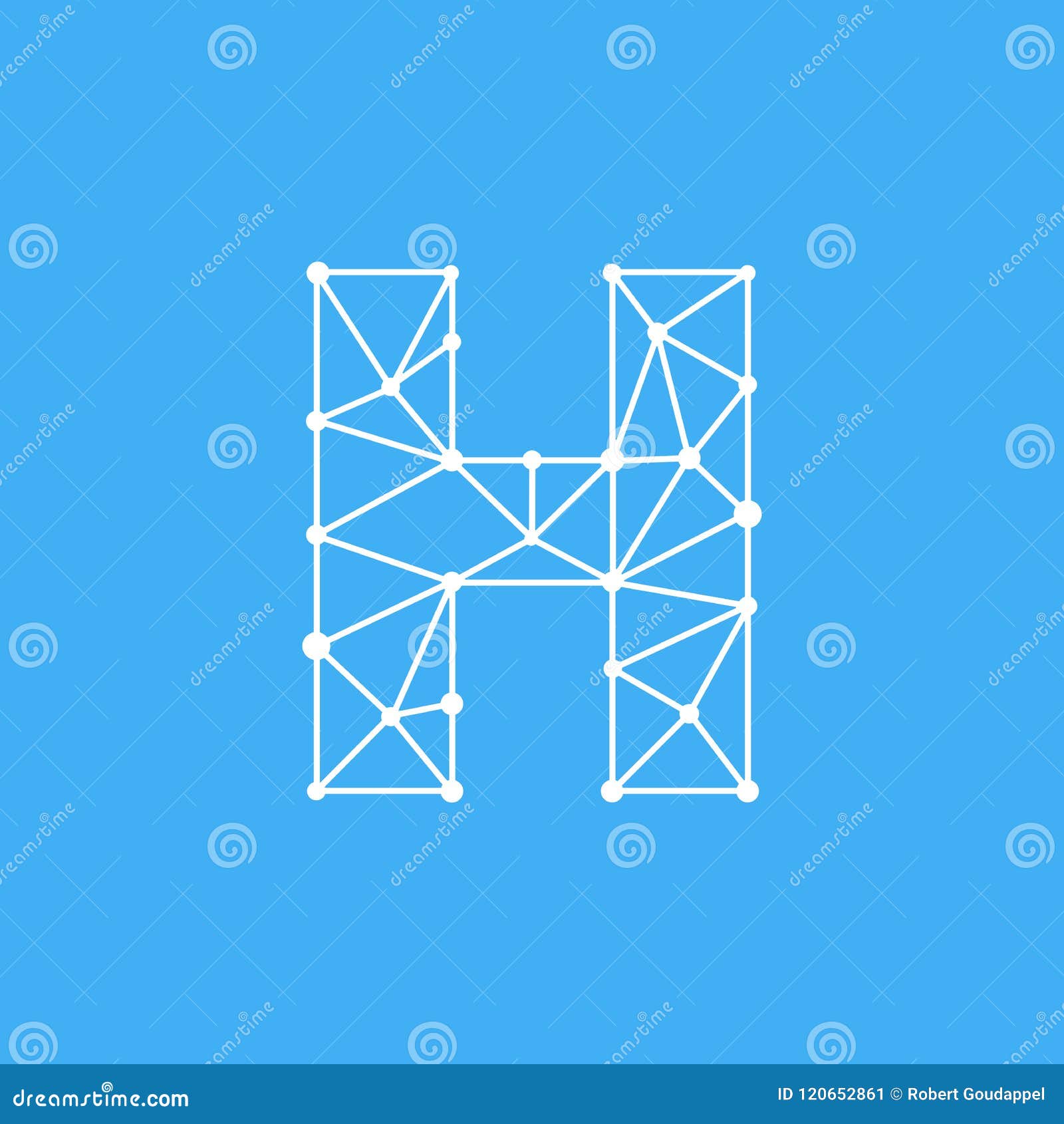 Vector Logo Letter H Dots Lines Stock Illustration - Illustration of ...