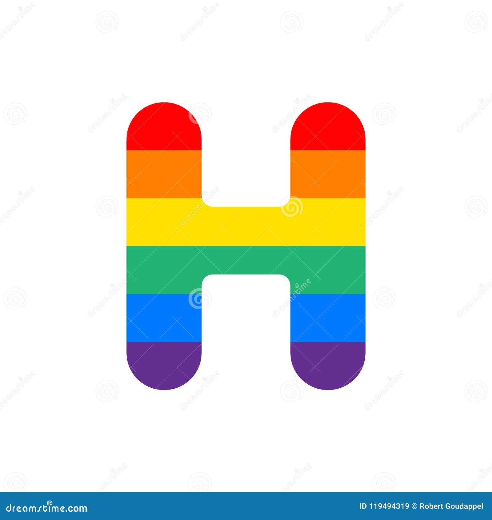 Vector Logo Letter H Rainbow Stock Vector - Illustration of identity ...