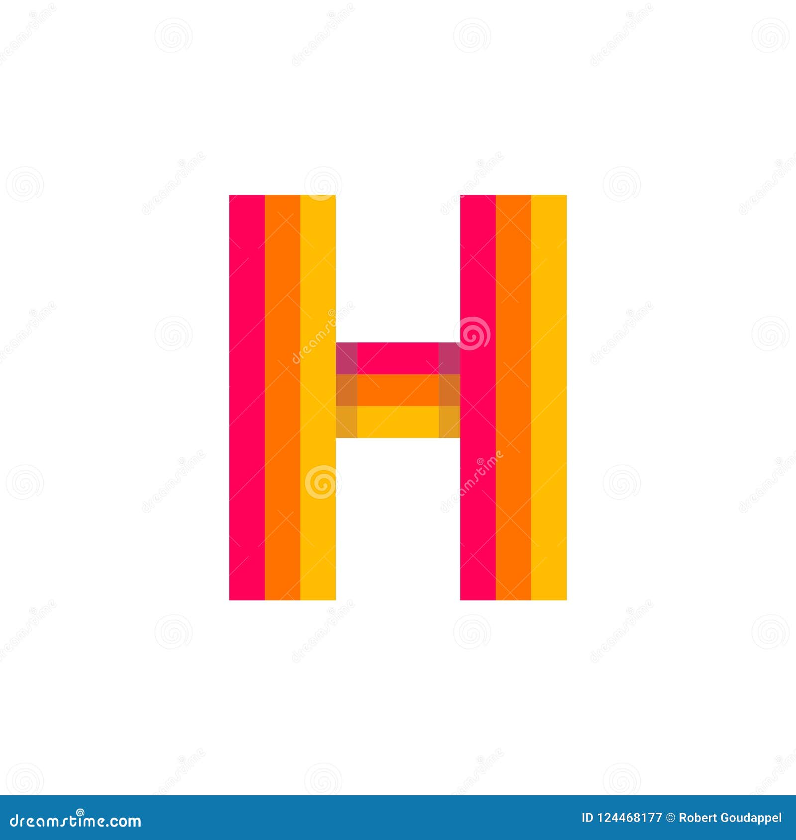 Vector Logo Letter H Red Glowing Stock Vector - Illustration of ...