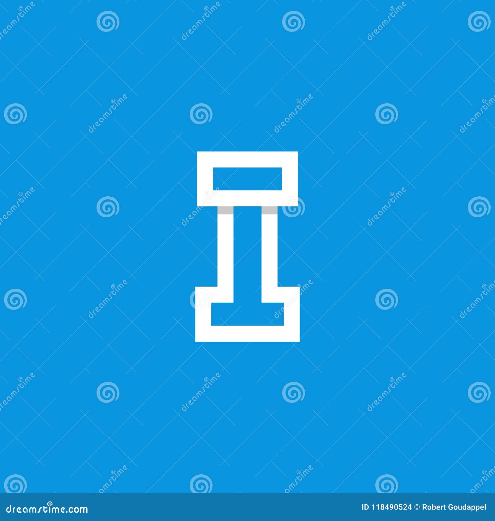 Vector Logo Letter I White stock vector. Illustration of white - 118490524