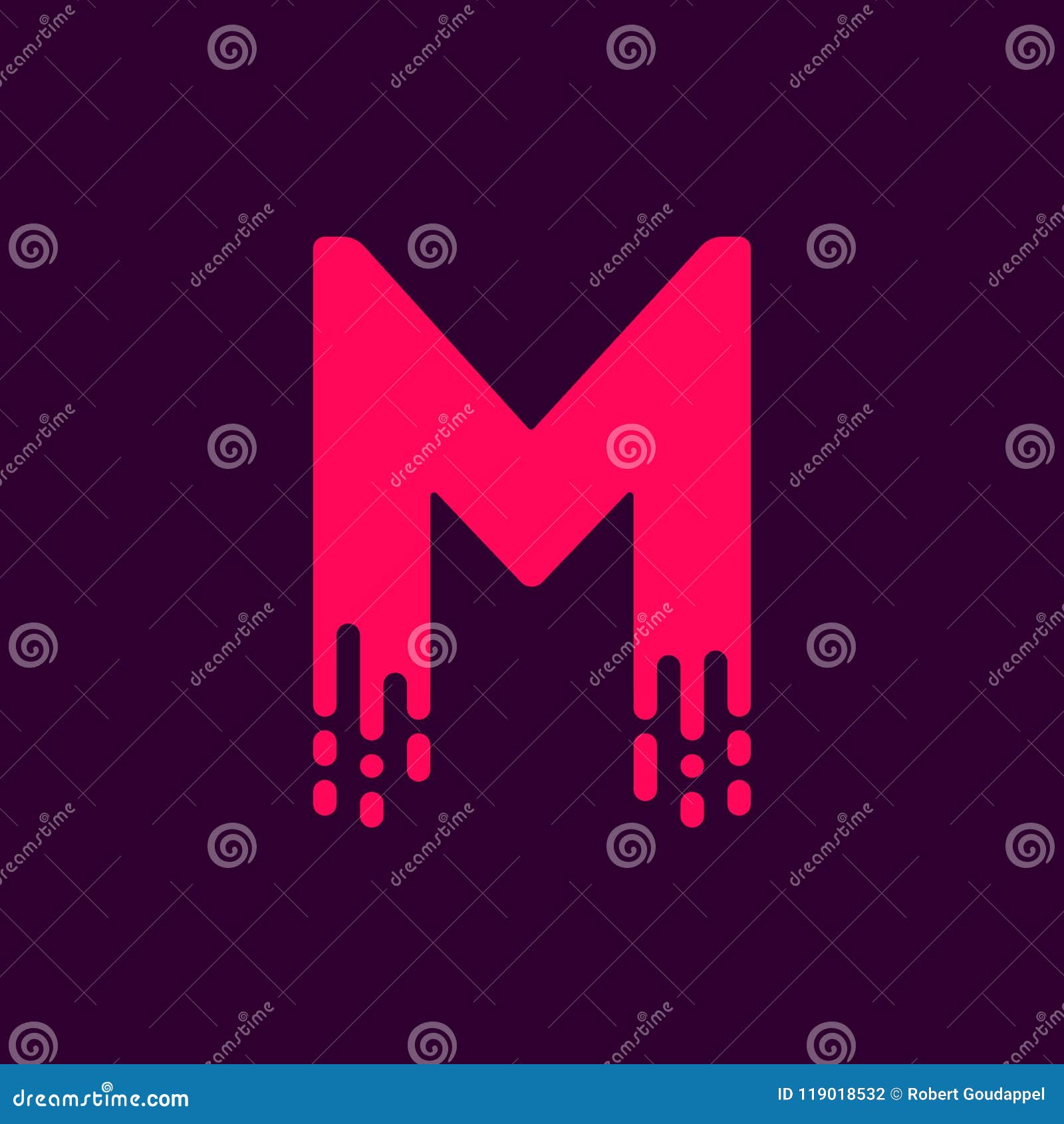 Dripping Vector Logo Letter M Stock Vector - Illustration of molten ...