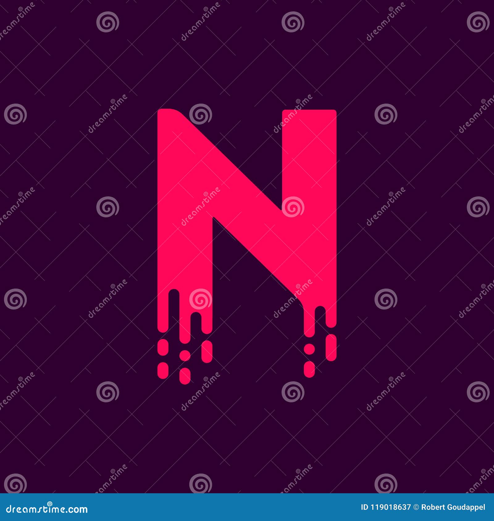 Dripping Vector Logo Letter N Stock Vector - Illustration of geometric ...