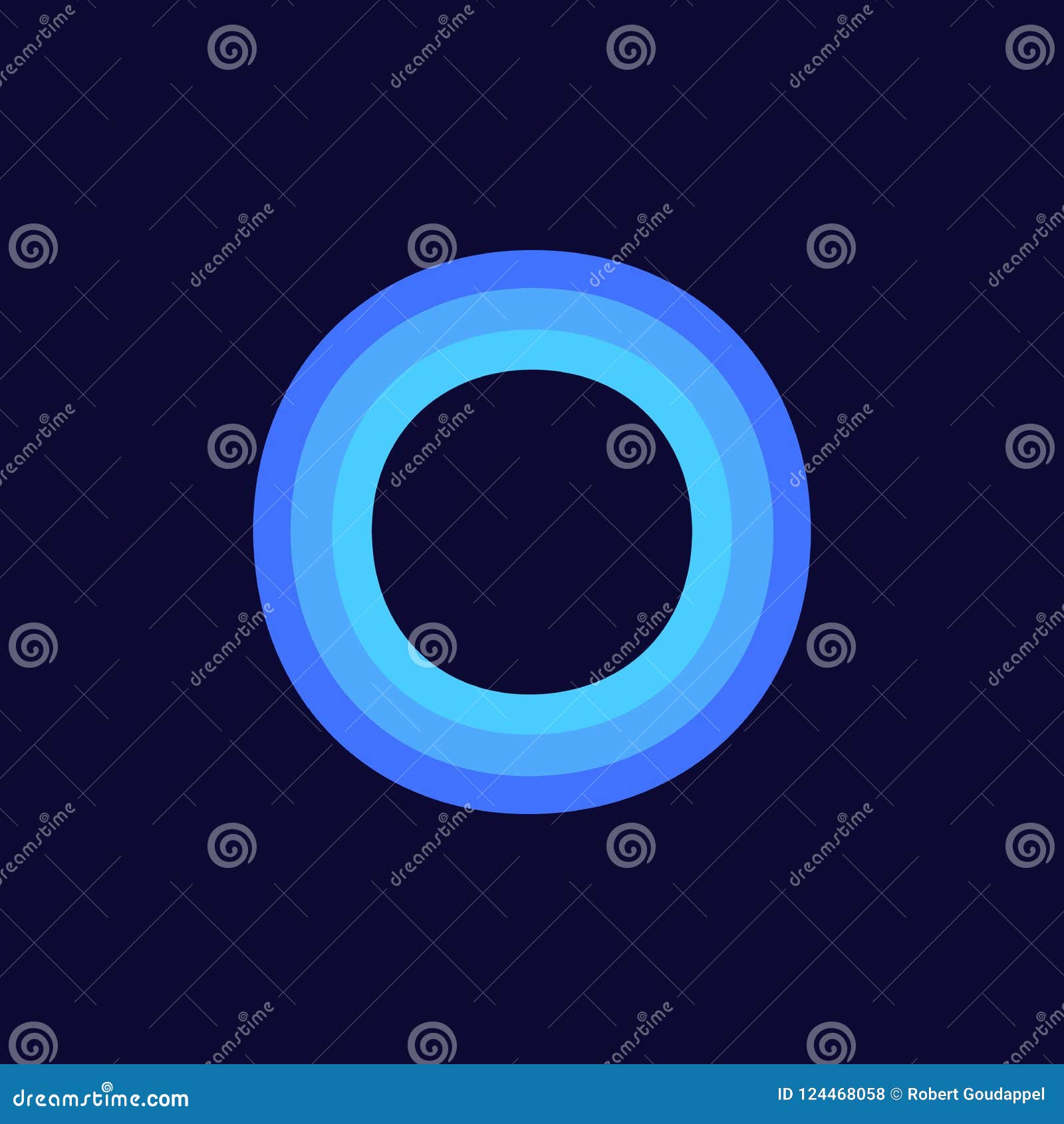 Vector Logo Letter O Blue Glowing Stock Vector - Illustration of icon ...