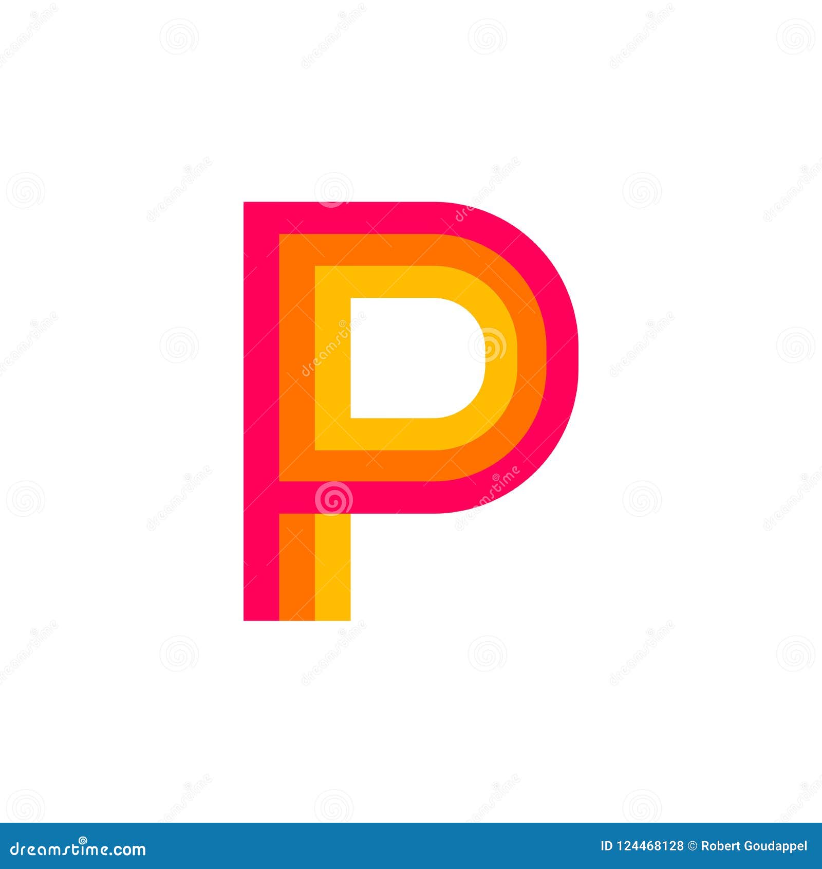 Vector Logo Letter P Red Glowing Stock Vector - Illustration of ...