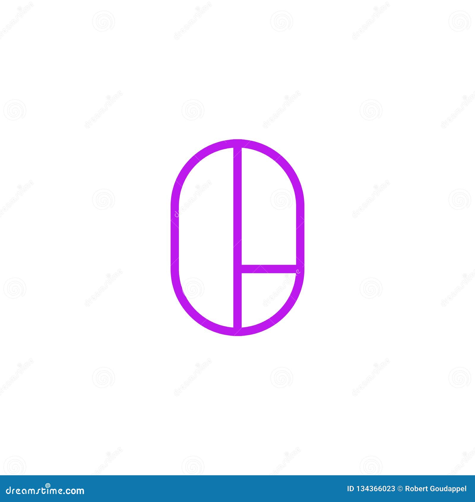 Vector Logo Letter Pink Line O Stock Vector - Illustration of icon ...