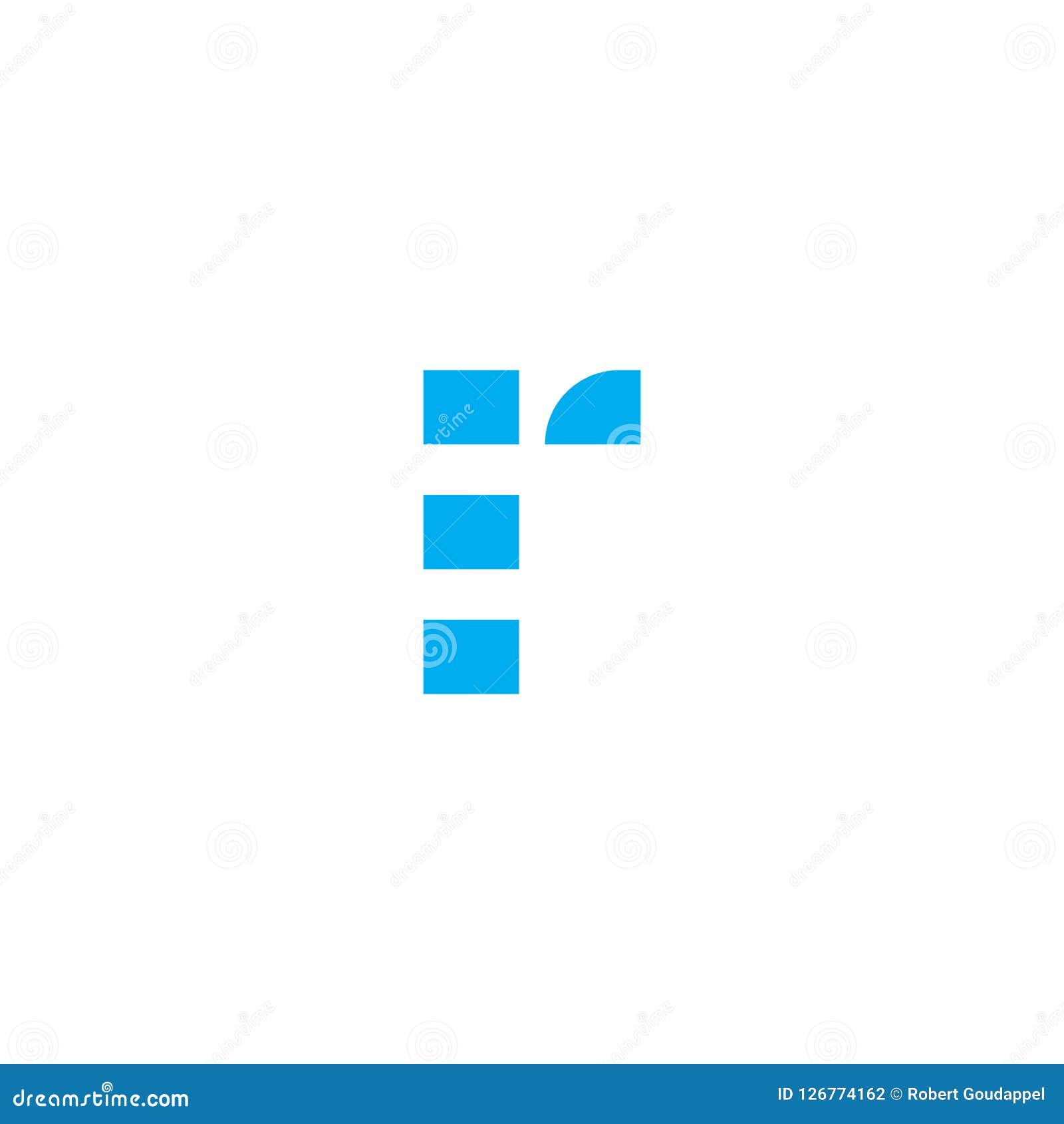 Vector Logo Letter R Blue Stripes Stock Vector - Illustration of modern ...