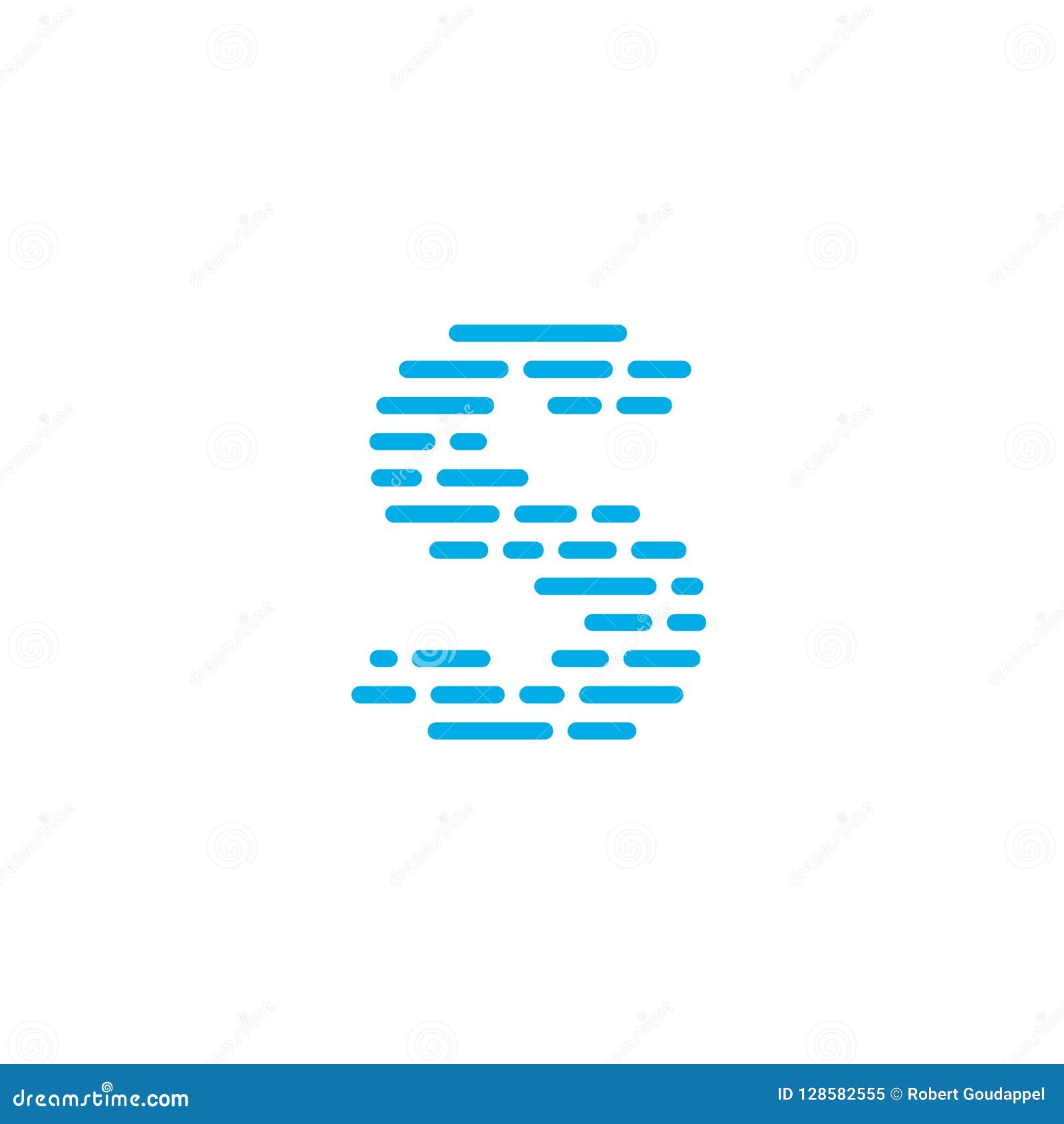 Vector Logo Letter S De Las Rayas Azules Ilustración del Vector ...