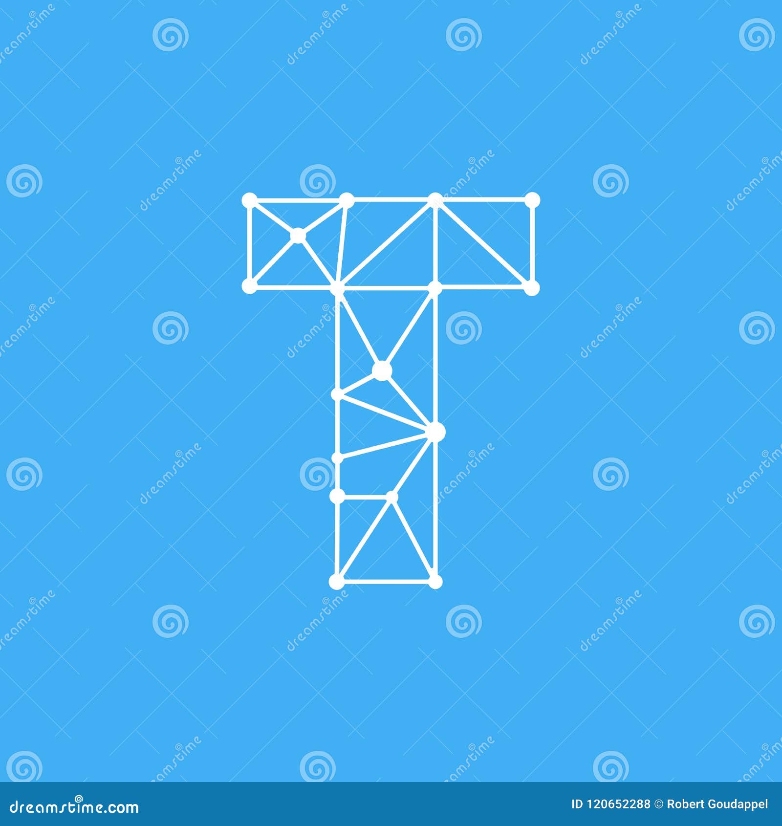 Vector Logo Letter T Dots Lines Stock Vector - Illustration of concept ...