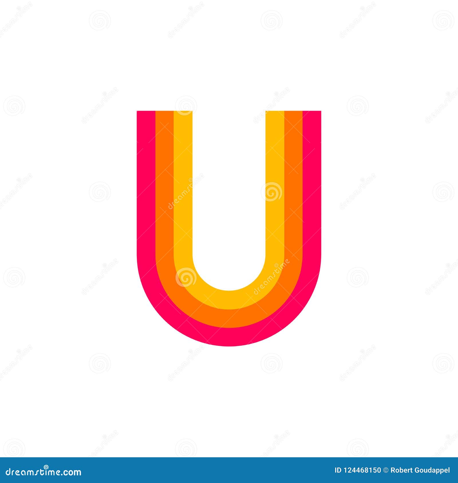 Vector Logo Letter U Red Glowing Stock Vector - Illustration of font ...