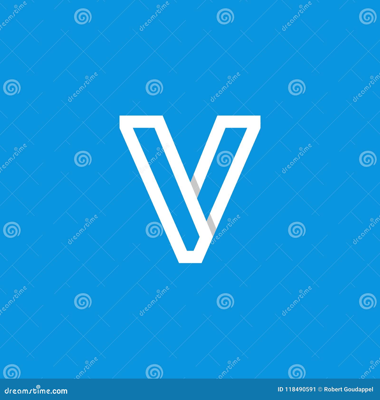 Vector Logo Letter V White stock vector. Illustration of element ...