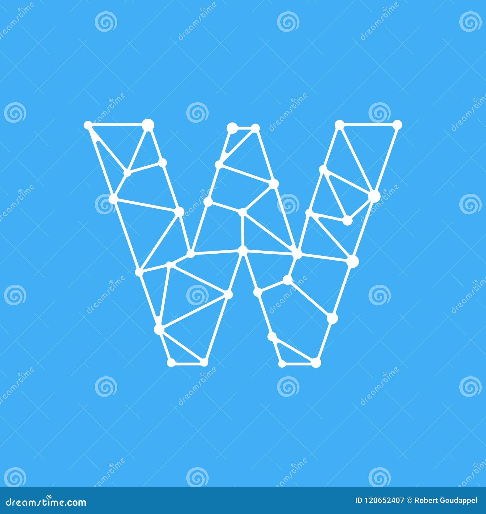 Vector Logo Letter W Dots Lines Stock de ilustración - Ilustración de ...
