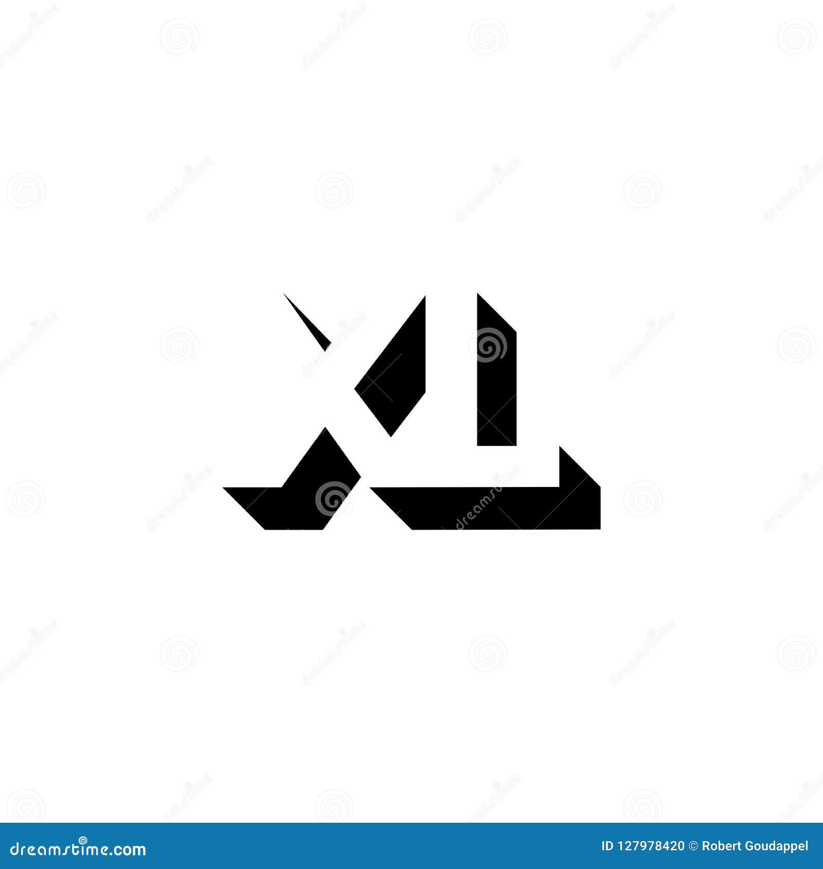 Vector Logo Letters XL Long Shadow Stock Vector - Illustration of ...