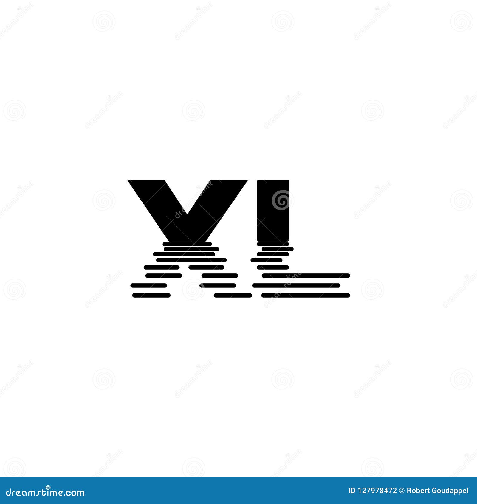 Vector Logo Letters XL Reflection in Water Stock Vector - Illustration ...